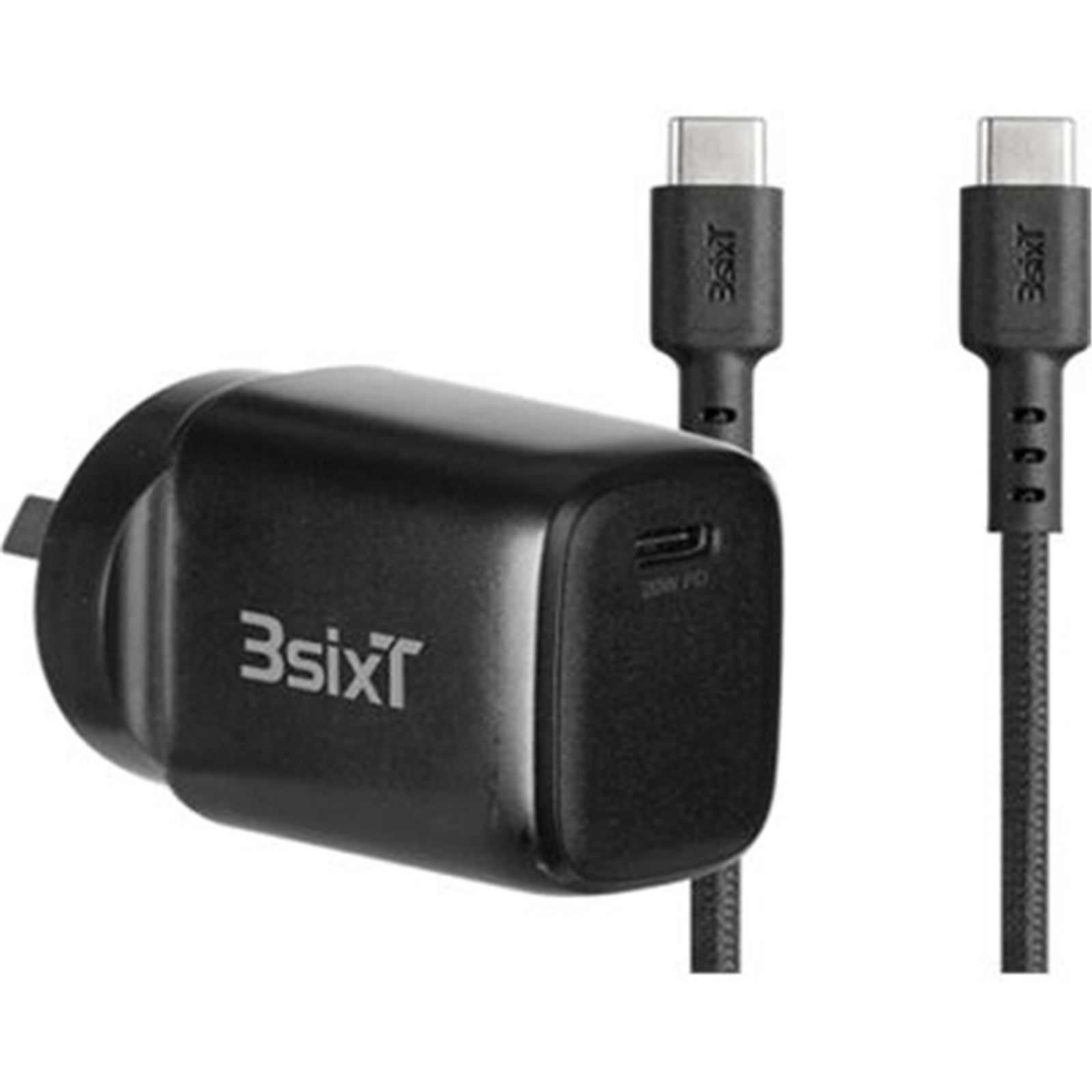 Buy the 3SIXT 3S-2318 Wall Charger ANZ 20W USB-C PD + USB-C to USB-C ...