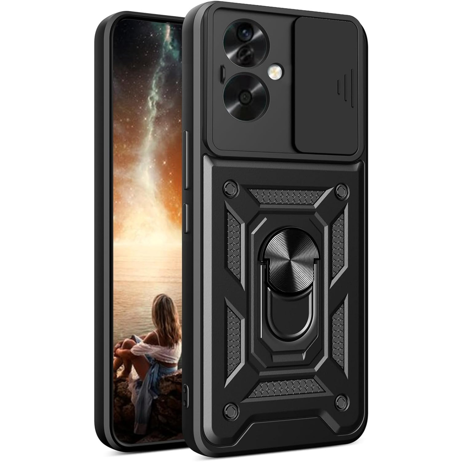 Buy the Oneplus Nord N30 SE Rugged Kickstand Case - Black, with Camera ...