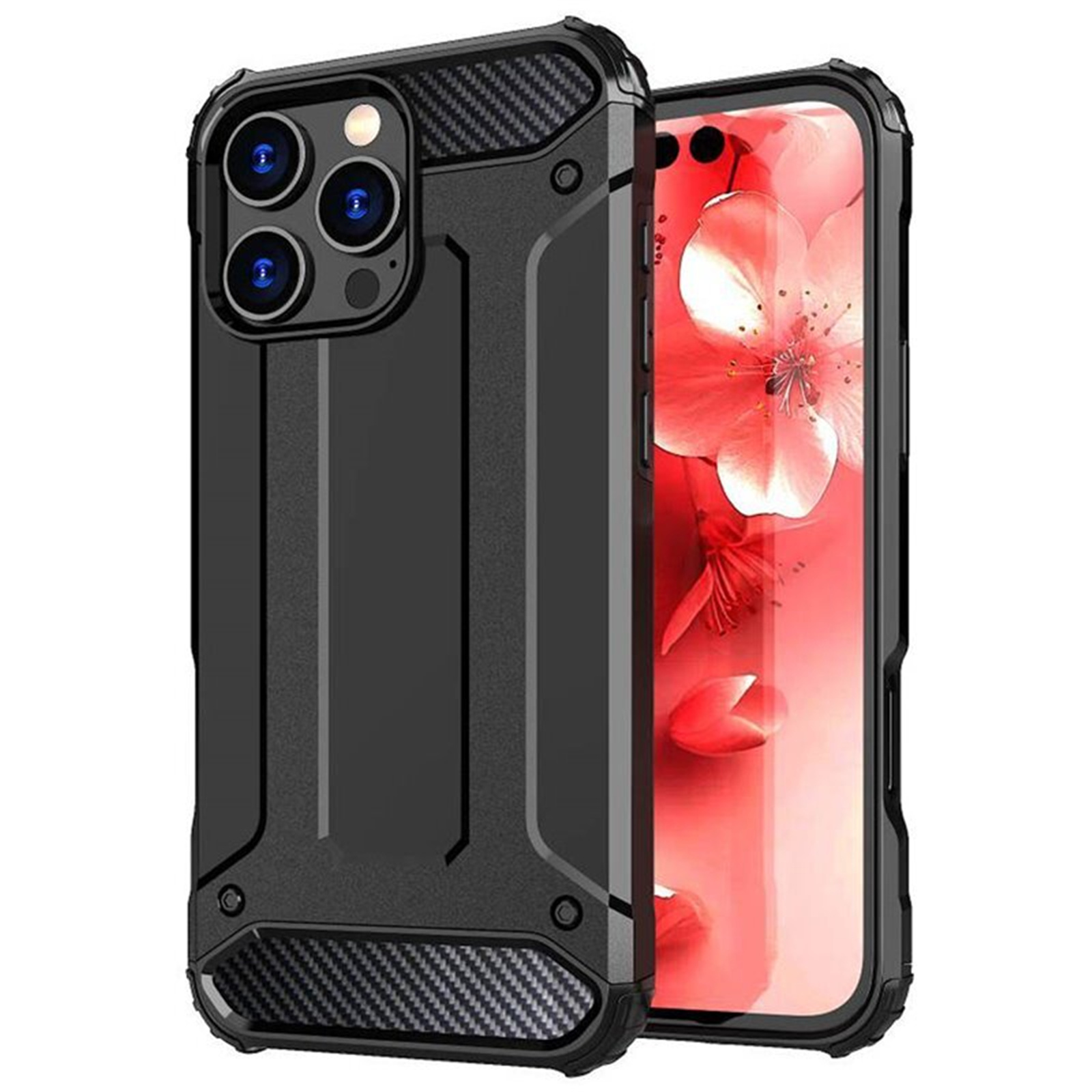 Buy the iPhone 16 Pro (6.3") Rugged Case - Black Tough - Dual Layer ...