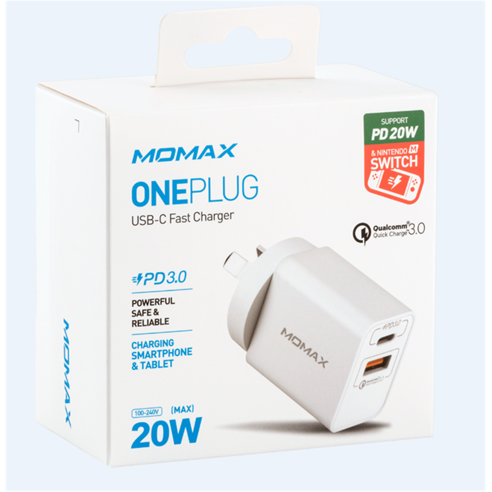 Buy the Momax 20W USB-C PD Wall Charger - White, Up to 20W PD Fast ...