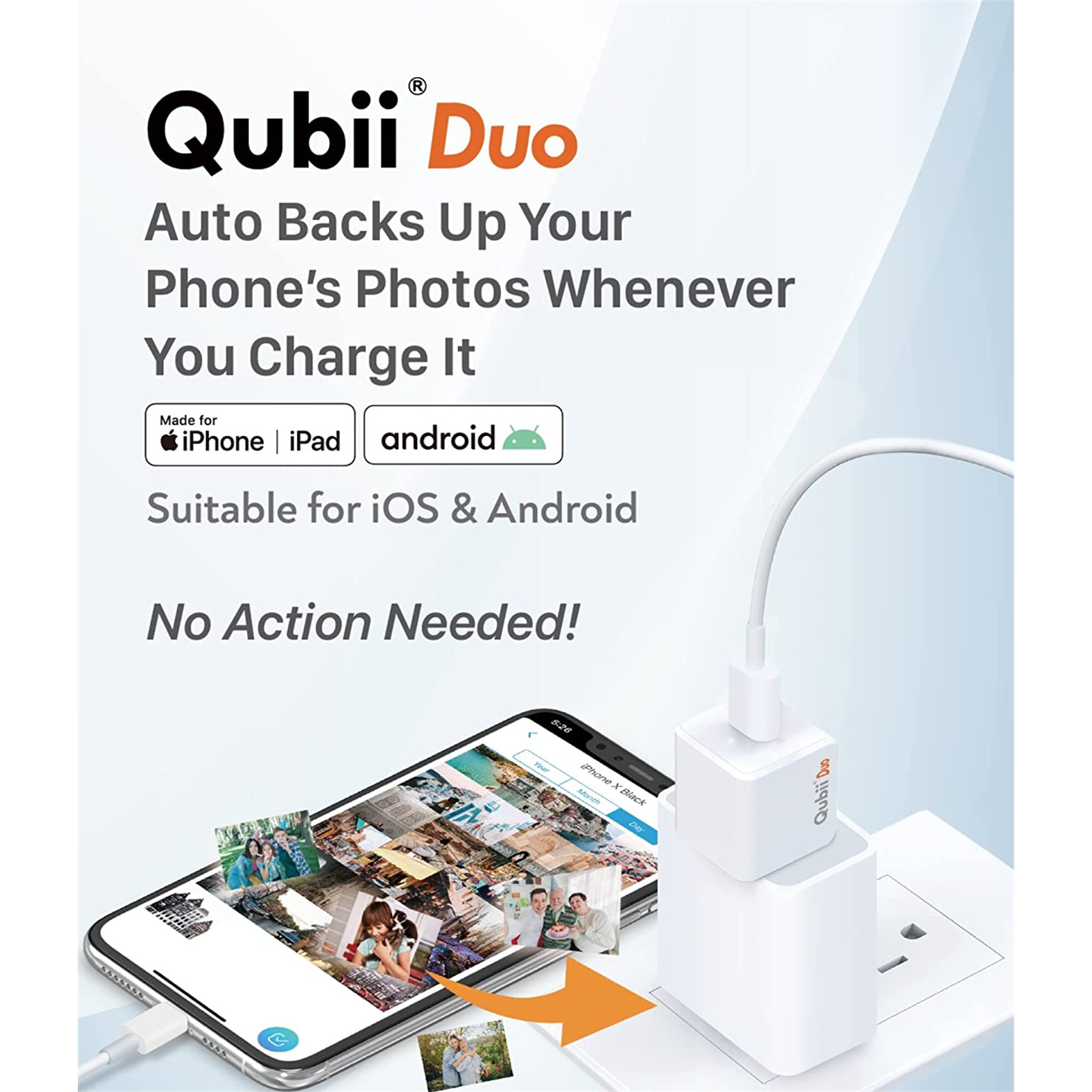 Buy the Maktar Qubii DUO USB C Auto Backup While Charging, MFi ...