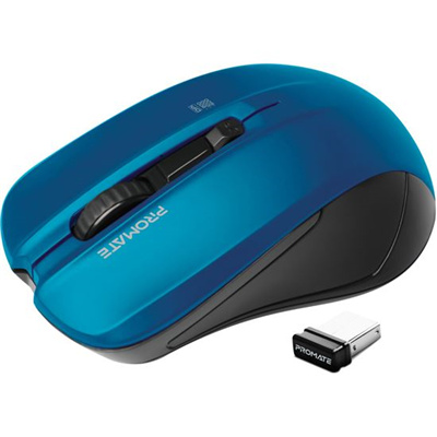 Buy the Promate CONTOUR.BL Ergonomic Wireless Mouse - Blue Ambidextrous ...