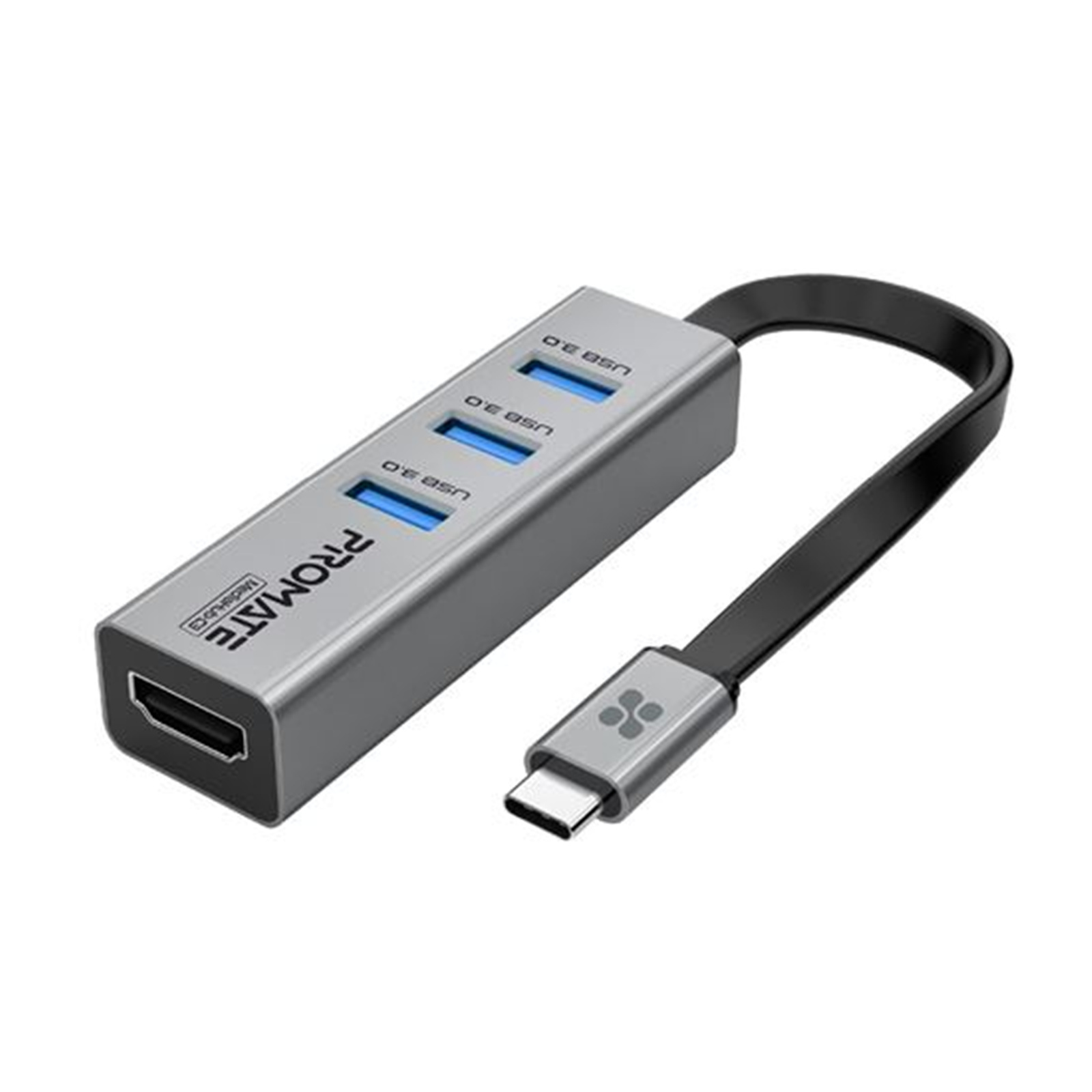 Buy the Promate MEDIAHUB-C3.GRY 4-In-1 USB Multi-Port Hub With USB-C ...