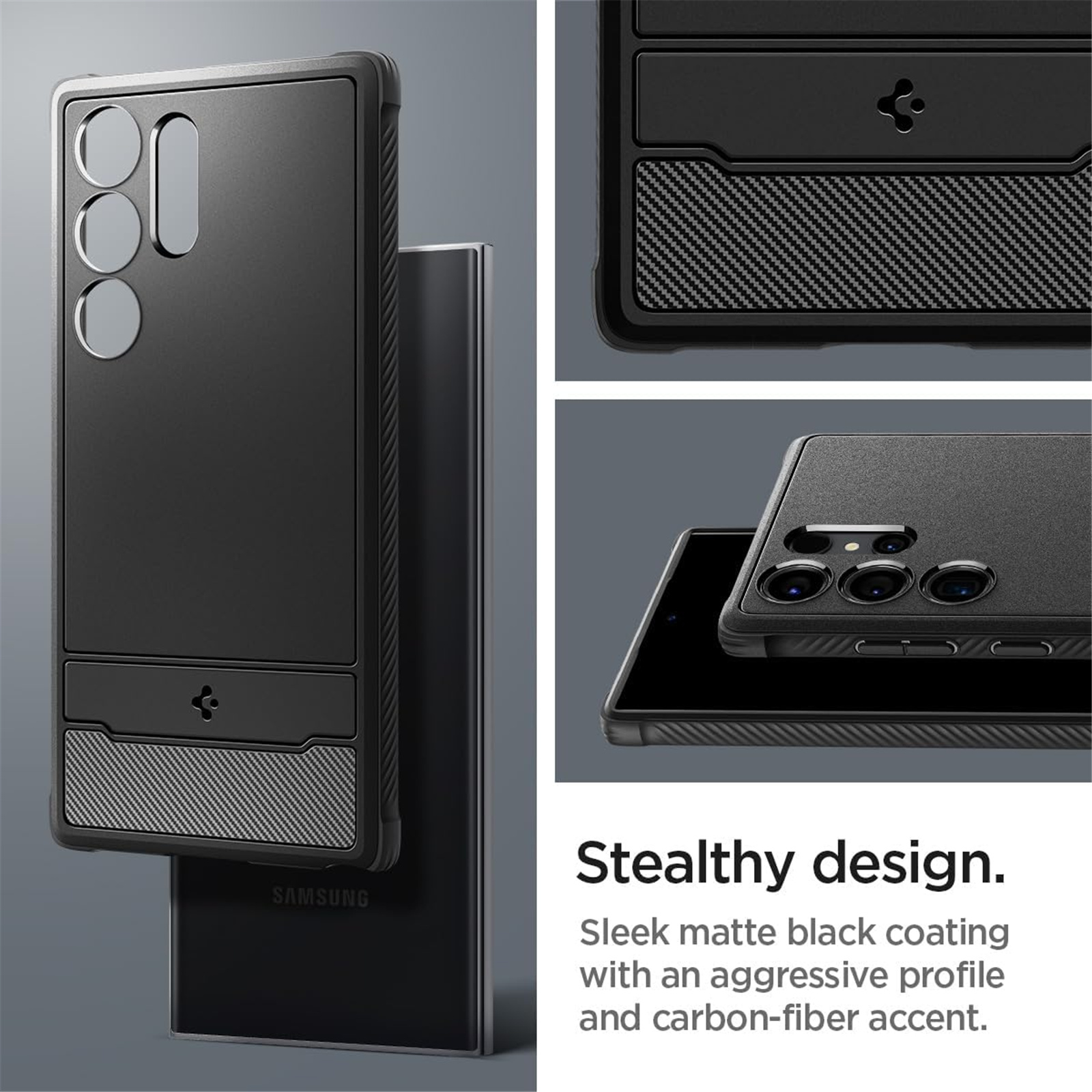 Buy the Spigen Galaxy S24 Ultra 5G Rugged Armor Case - Black - Durable... ( ACS07286 ) online ...