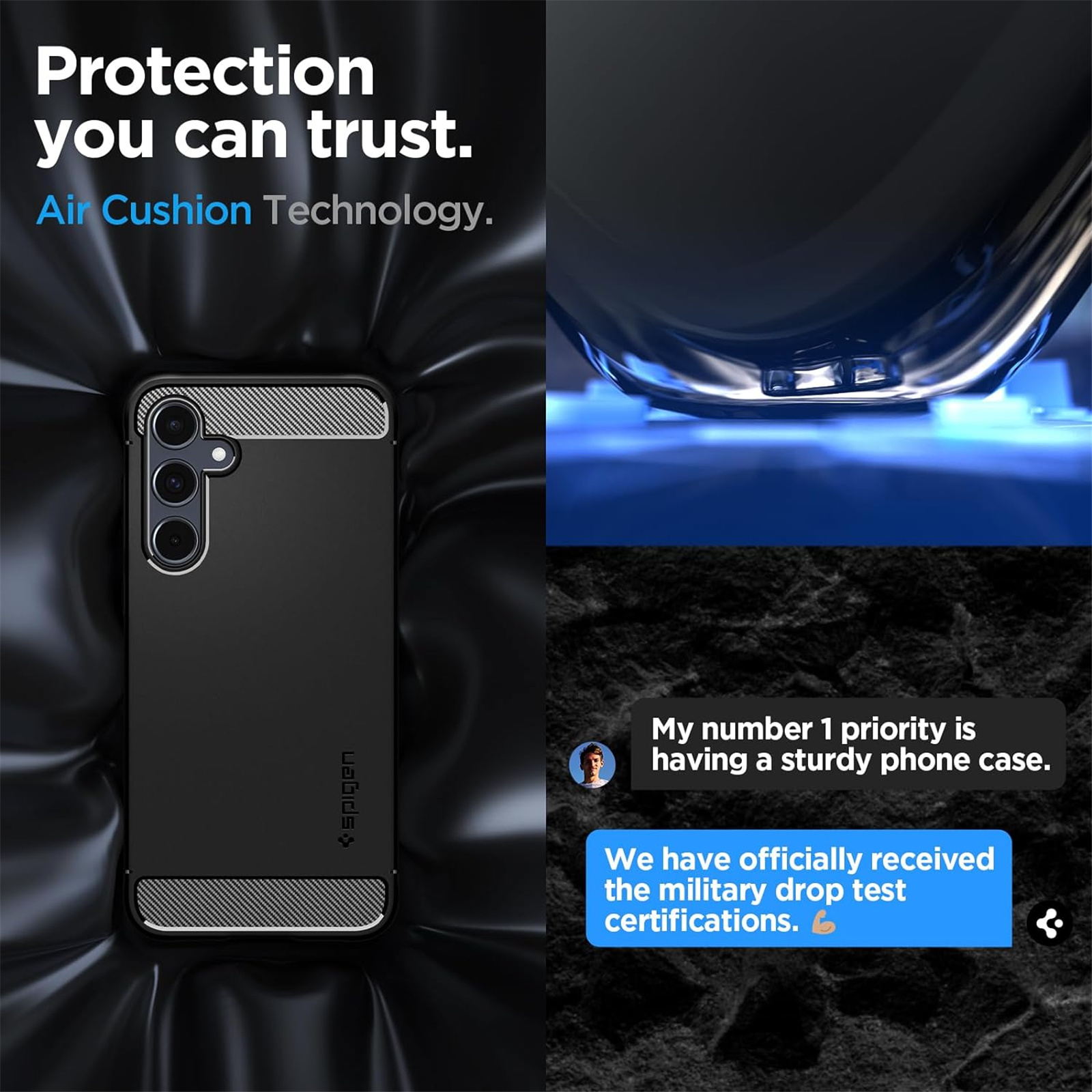 Buy the Spigen Galaxy A55 5G (2024) Rugged Armor Case - Black Durable... ( ACS07500 ) online ...