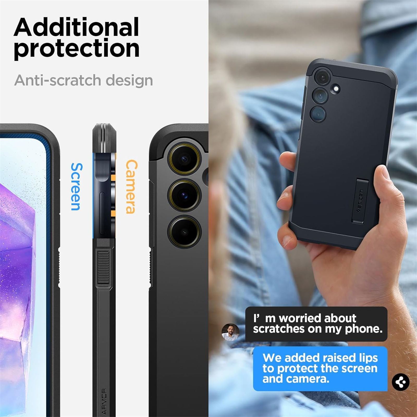 Buy the Spigen Galaxy A55 5G (2024) Tough Armor Case - Black DROP ...