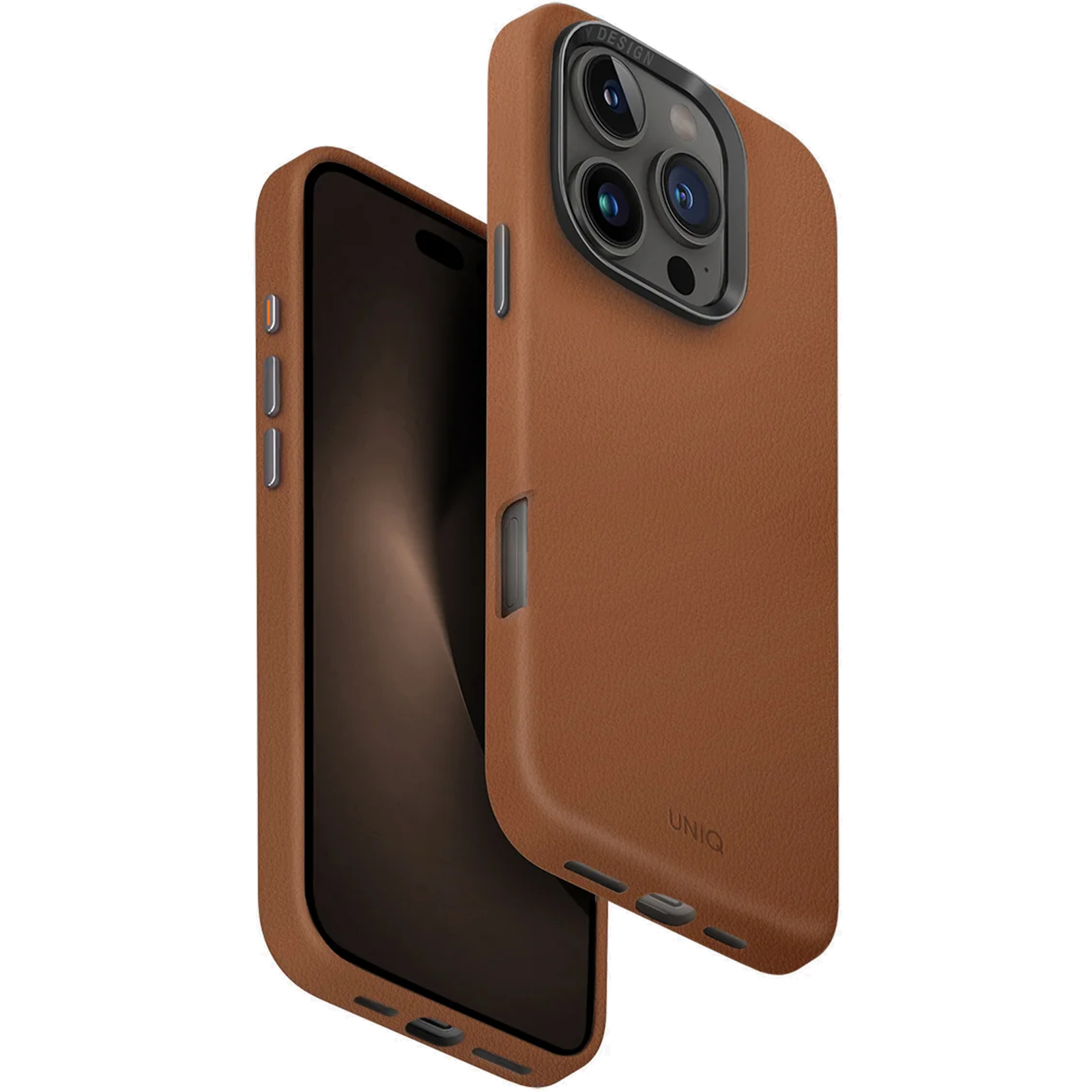 Buy the Uniq iPhone 16 Pro (6.3") Lyden Vegan Leather Case - Caramel ...