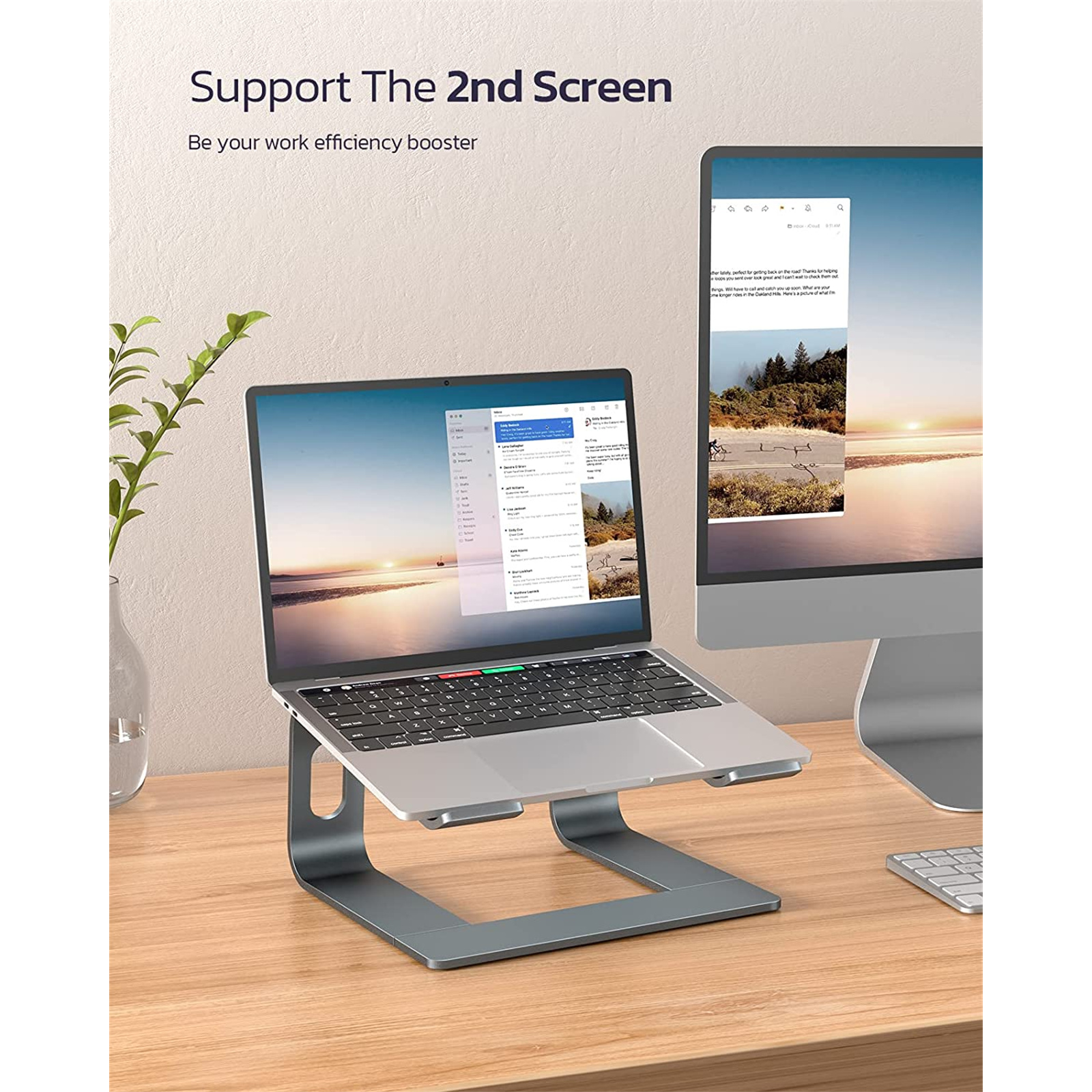 Buy the Nulaxy C3 Laptop Stand - Grey, Ergonomic Detachable Design ...