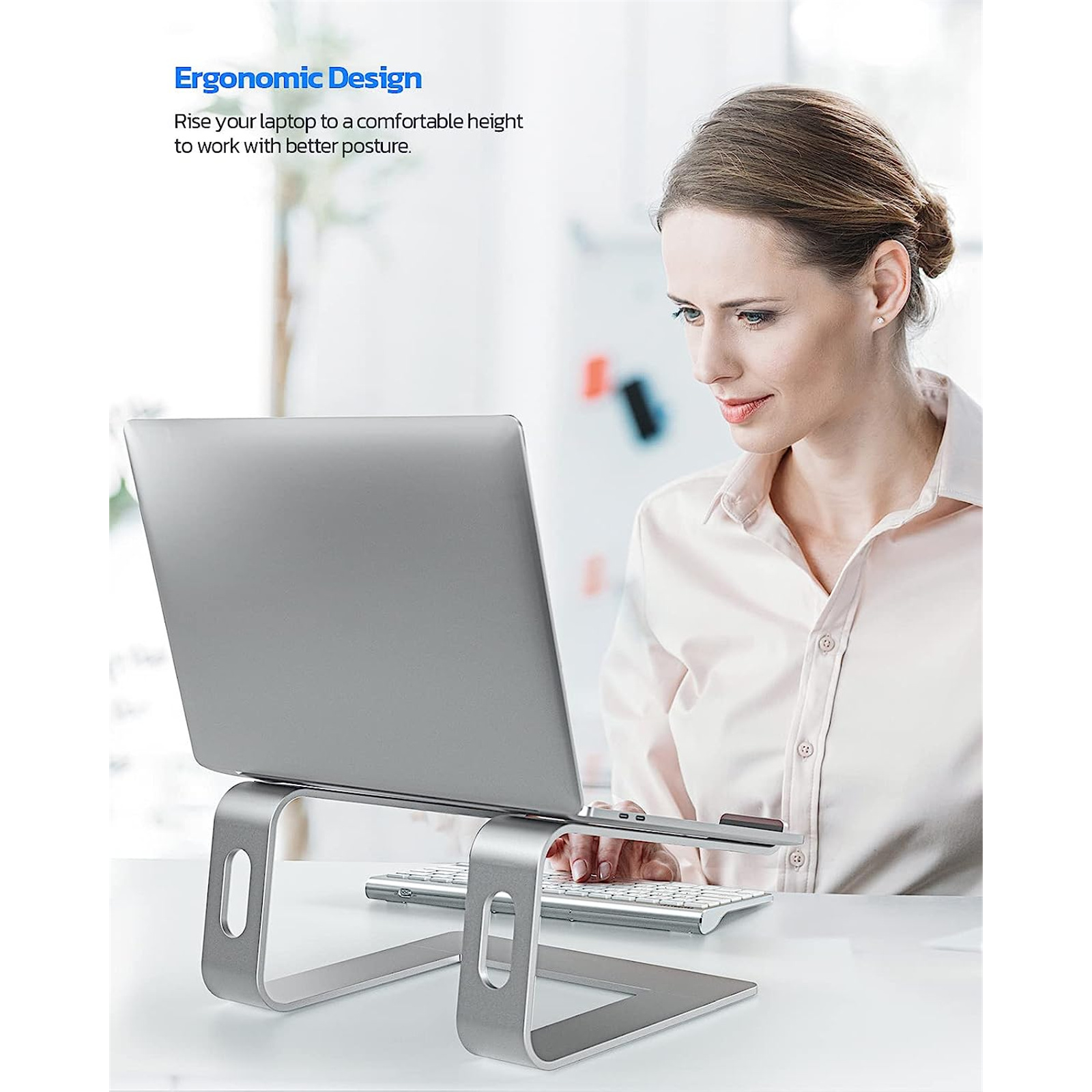 Buy the Nulaxy C3 Laptop Stand - Silver, Ergonomic Detachable Design ...