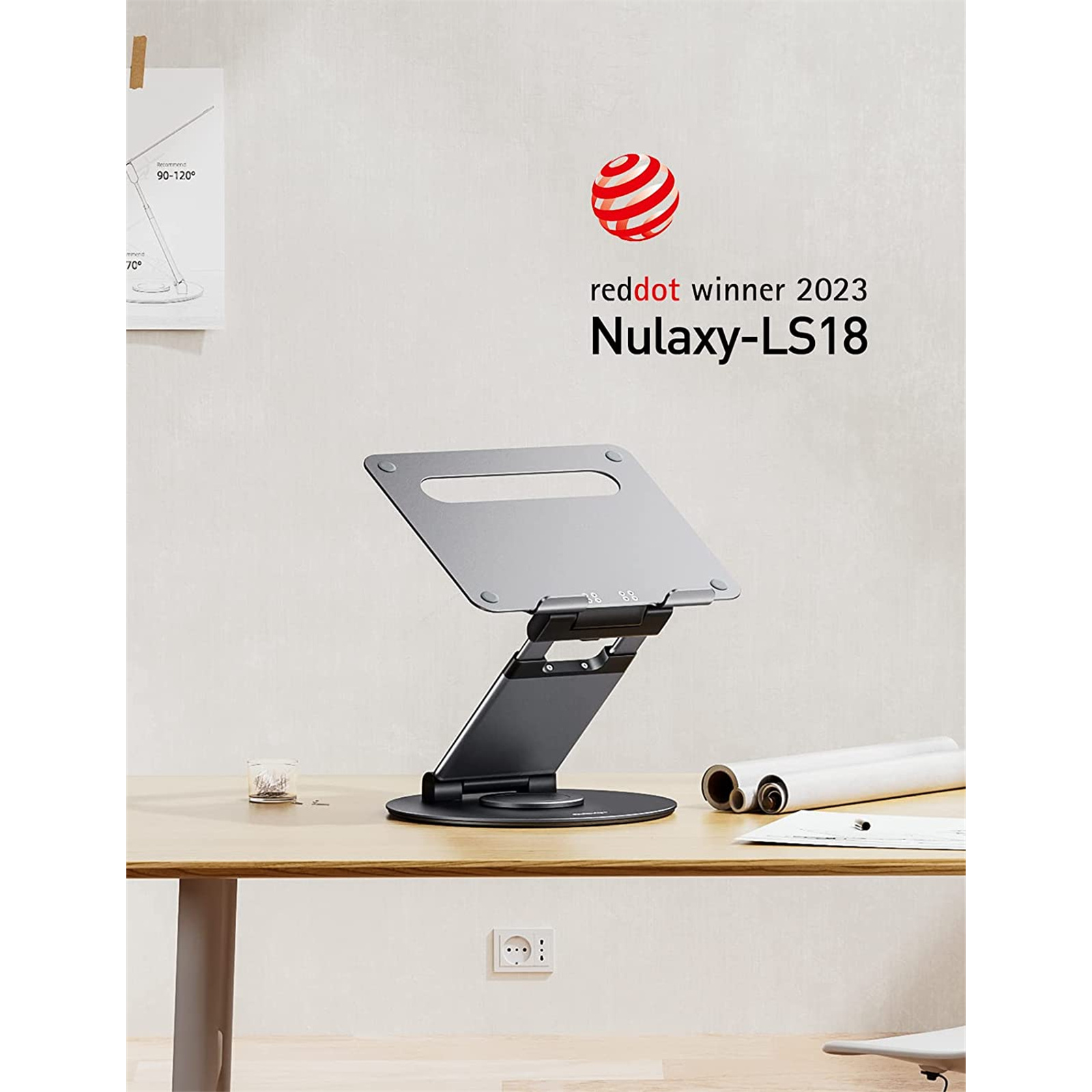 Buy the Nulaxy LS18 360° Rotating Laptop Stand - Grey, For ...