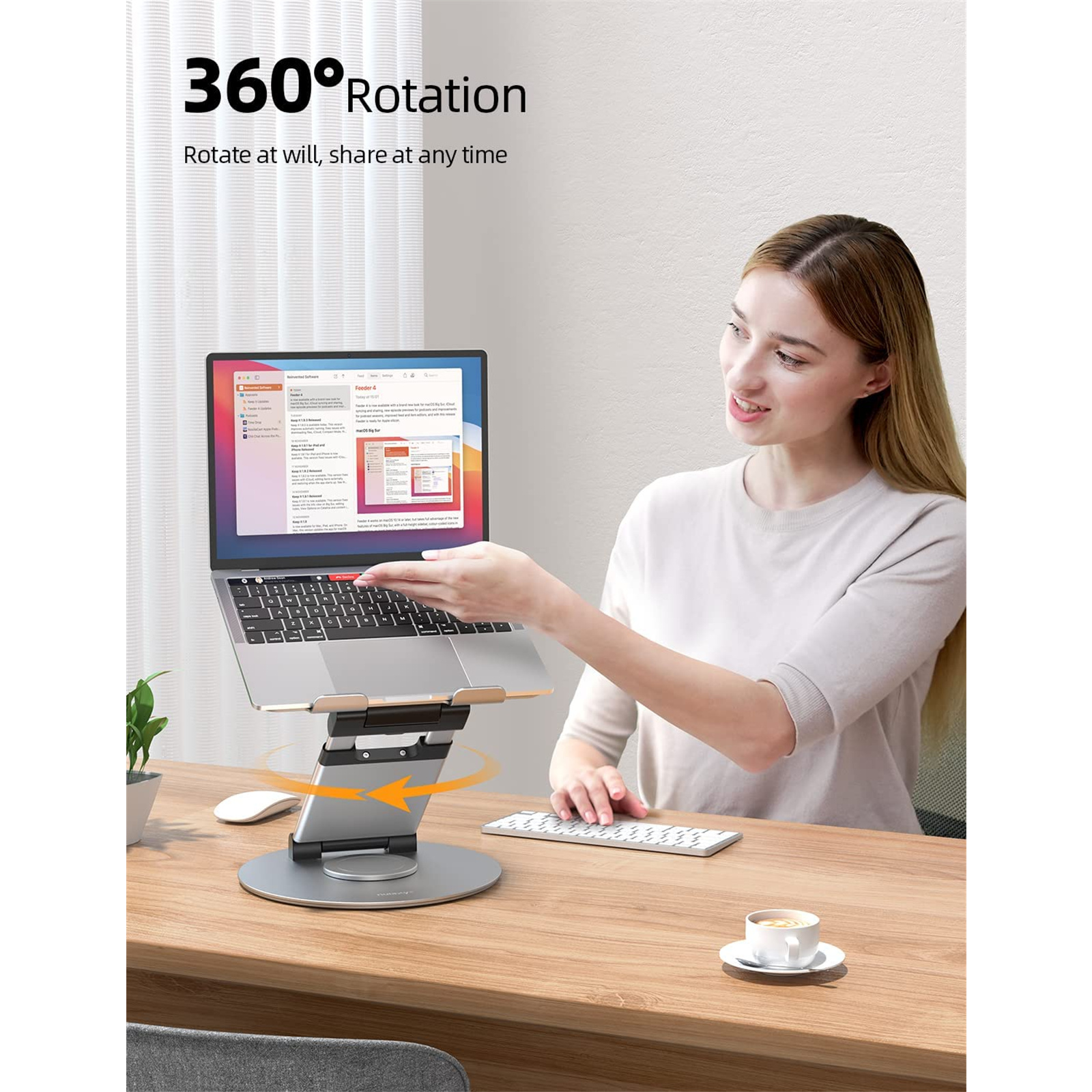 Buy the Nulaxy LS18 360° Rotating Laptop Stand - Silver, For ...