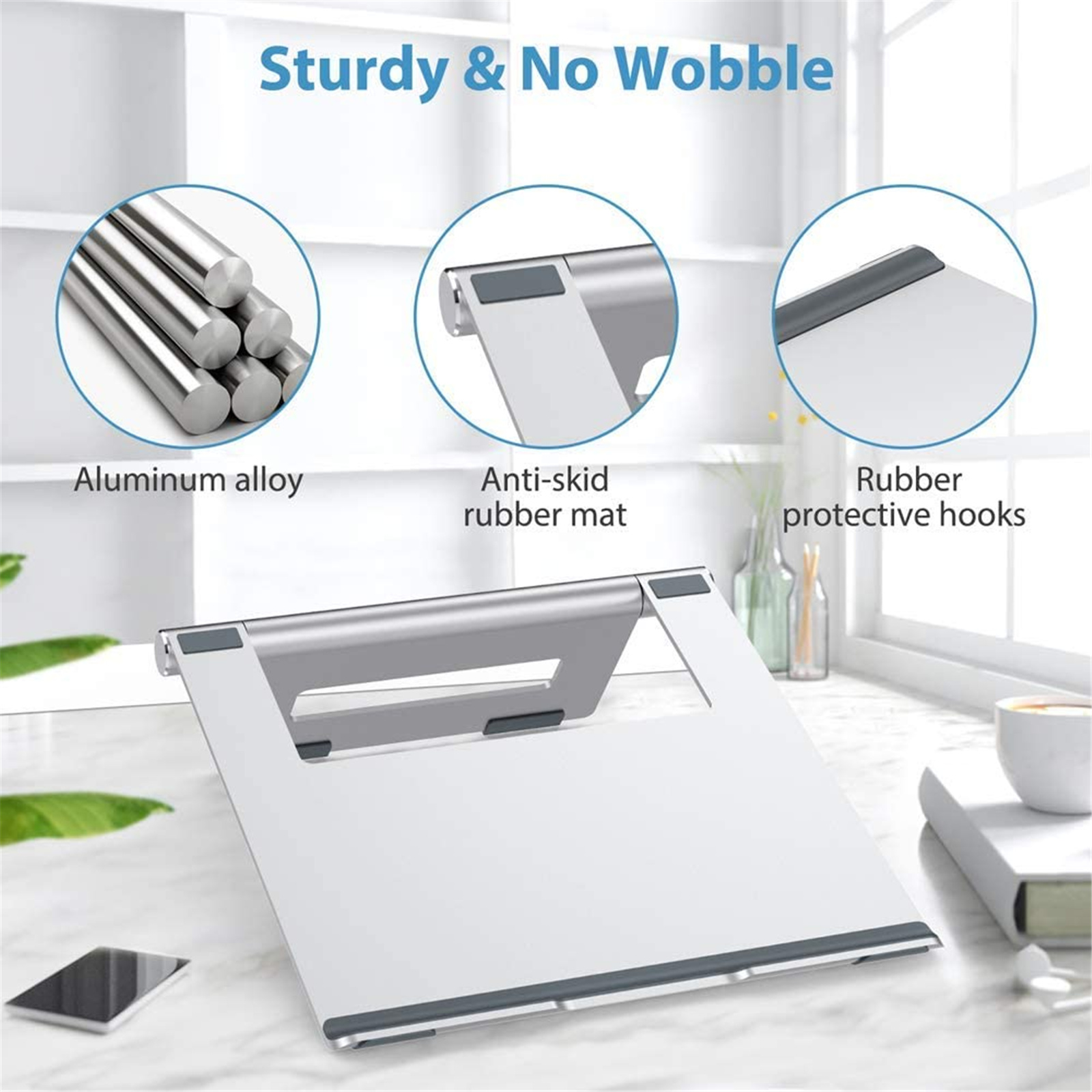 Buy the Nulaxy AS012 Laptop Stand - Silver, Foldable Adjustable Design ...