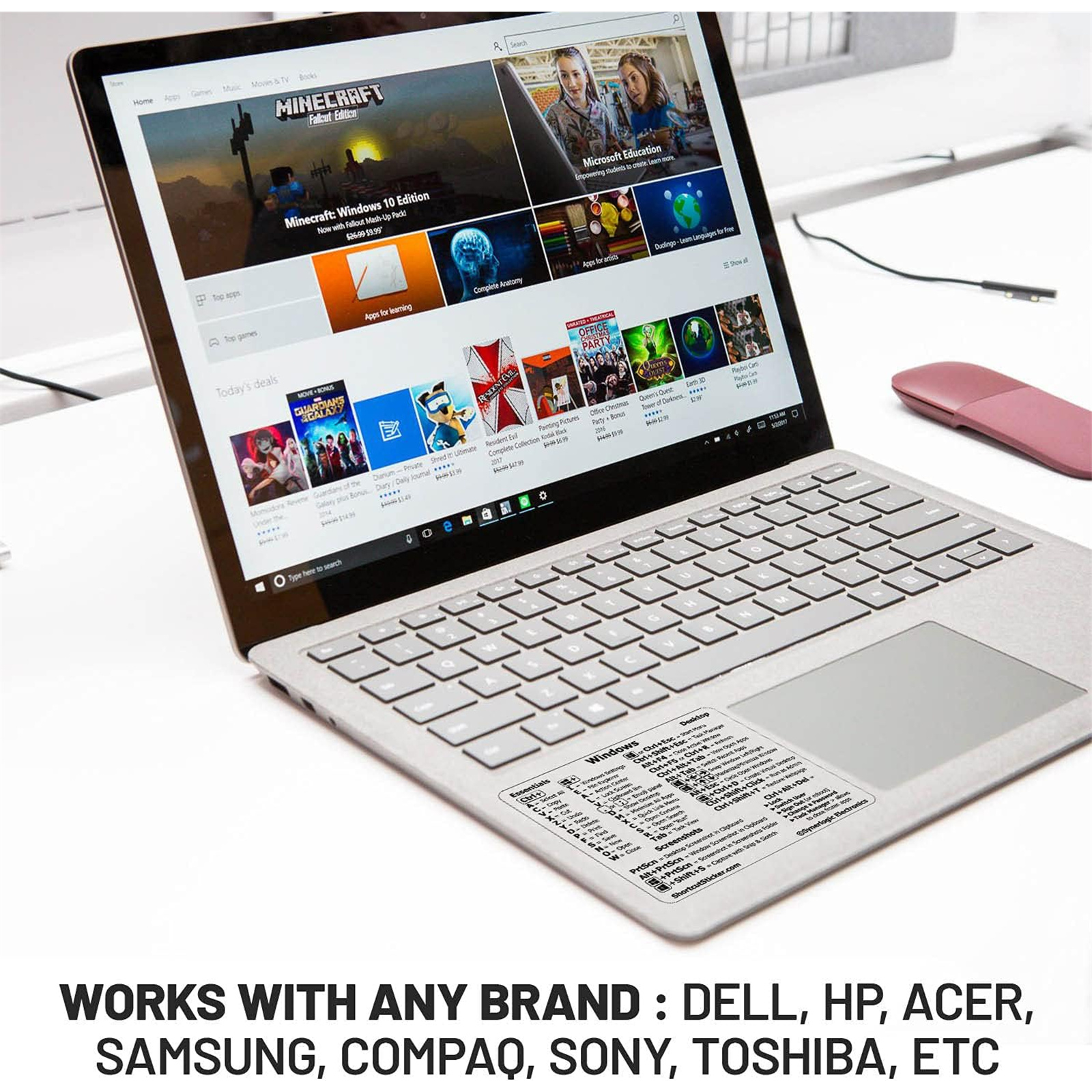 Buy the Windows PC/Laptop Reference Keyboard Shortcut Sticker - Clear ...