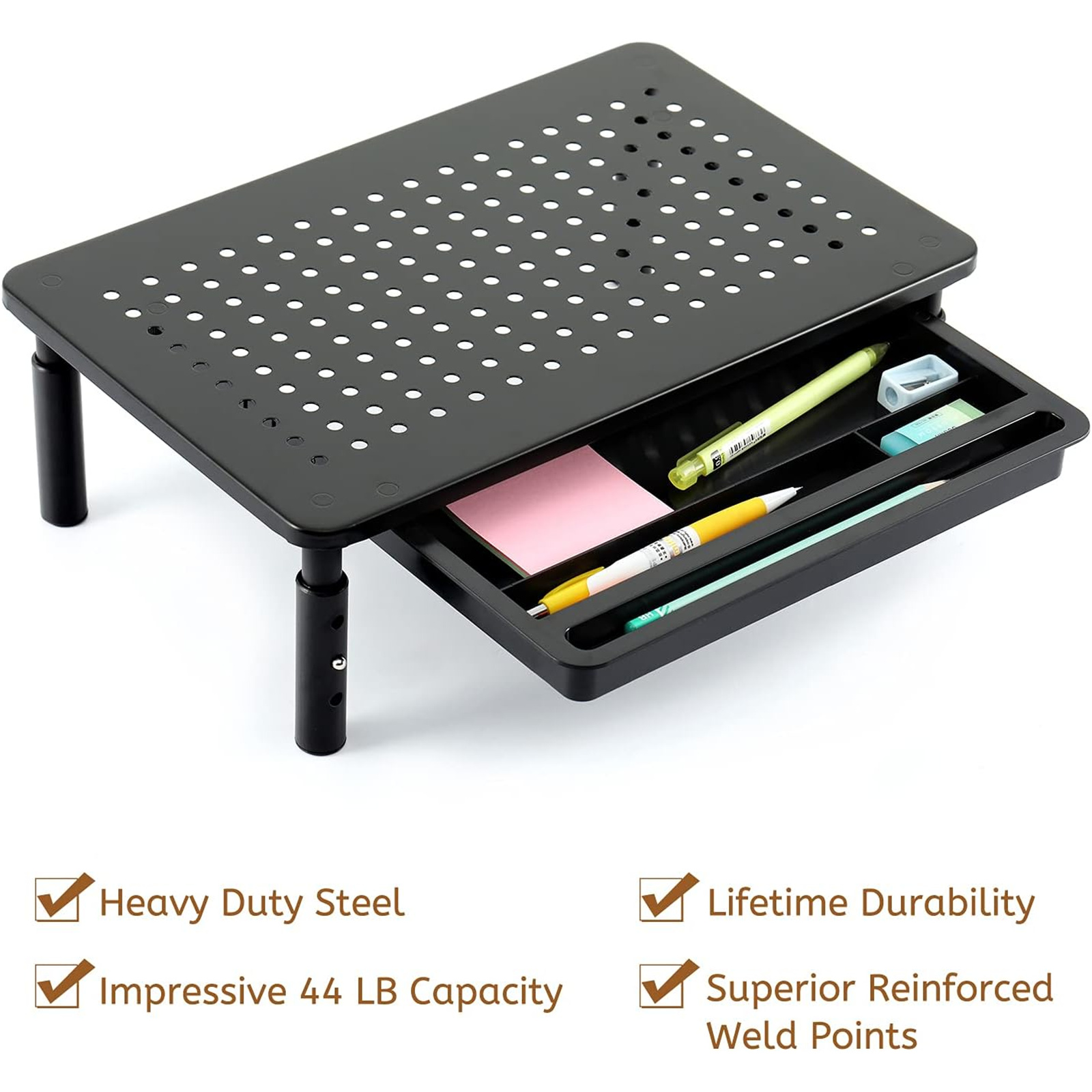 Buy the Office Monitor & Laptop Ergonomic Metal Riser Stand - 3 Levels ...