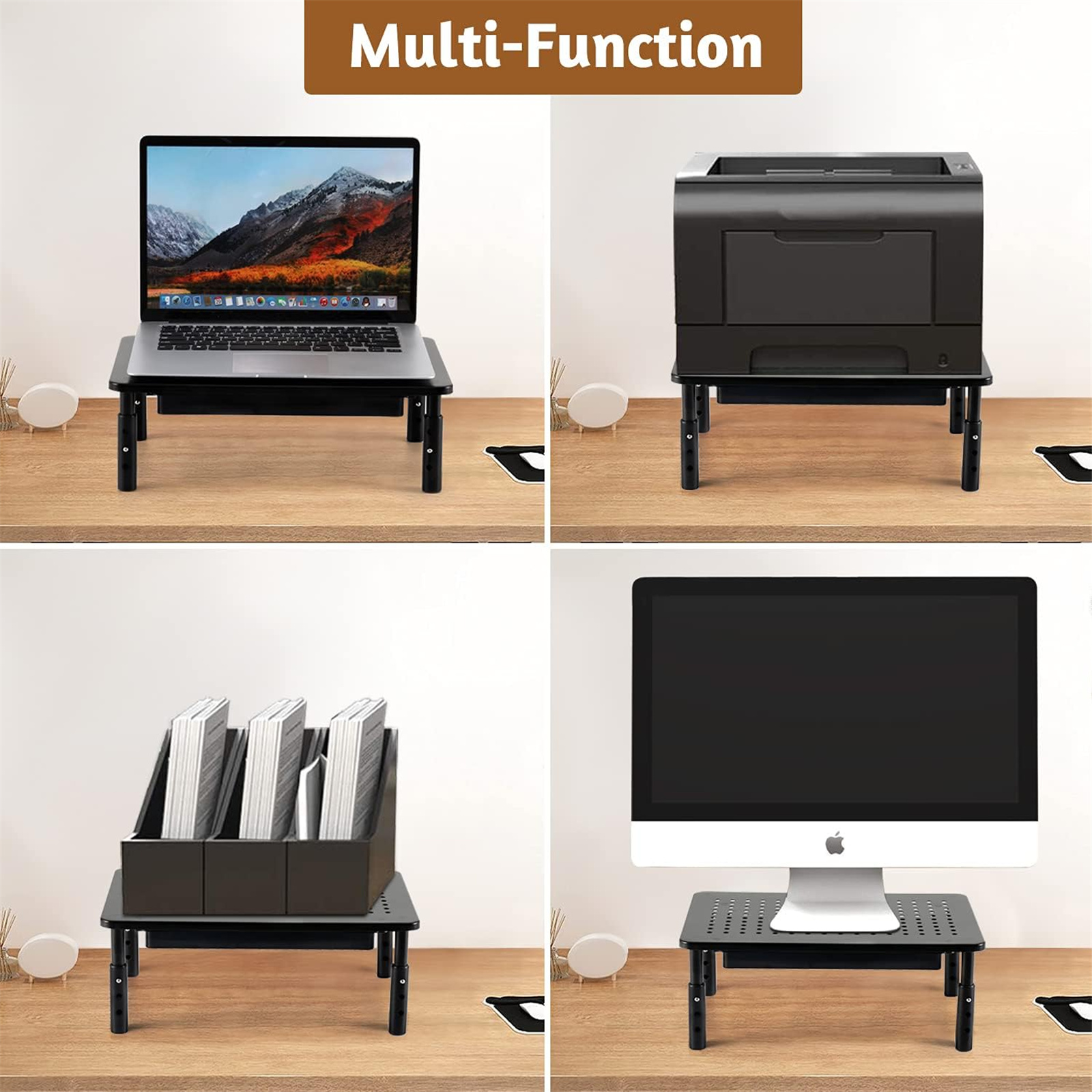 Buy the Office Monitor & Laptop Ergonomic Metal Riser Stand - 3 Levels ...