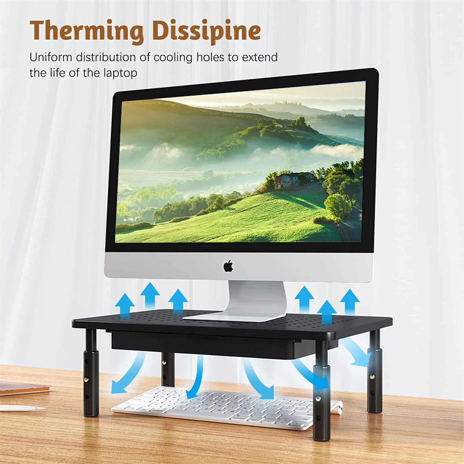 Buy the Office Monitor & Laptop Ergonomic Metal Riser Stand - 3 Levels ...