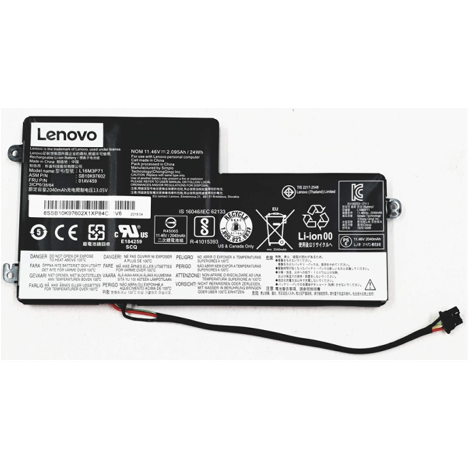 Buy the Laptop Original Battery For Lenovo ThinkPad X250 X260 X270, 11 ...