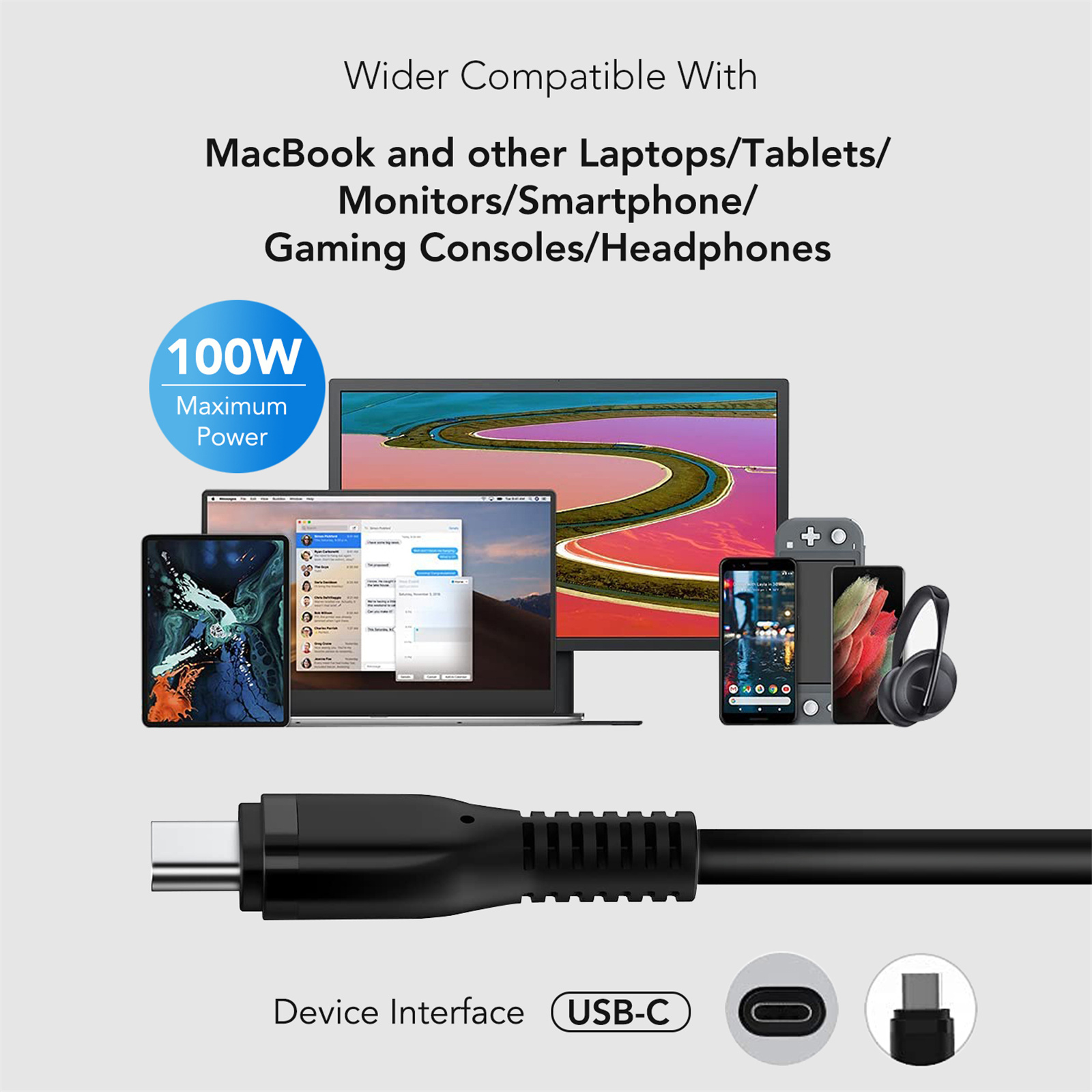 Buy the KFD 100W GaN USB-C Laptop Power Adapter/PD Charger - 2x USB-C ...