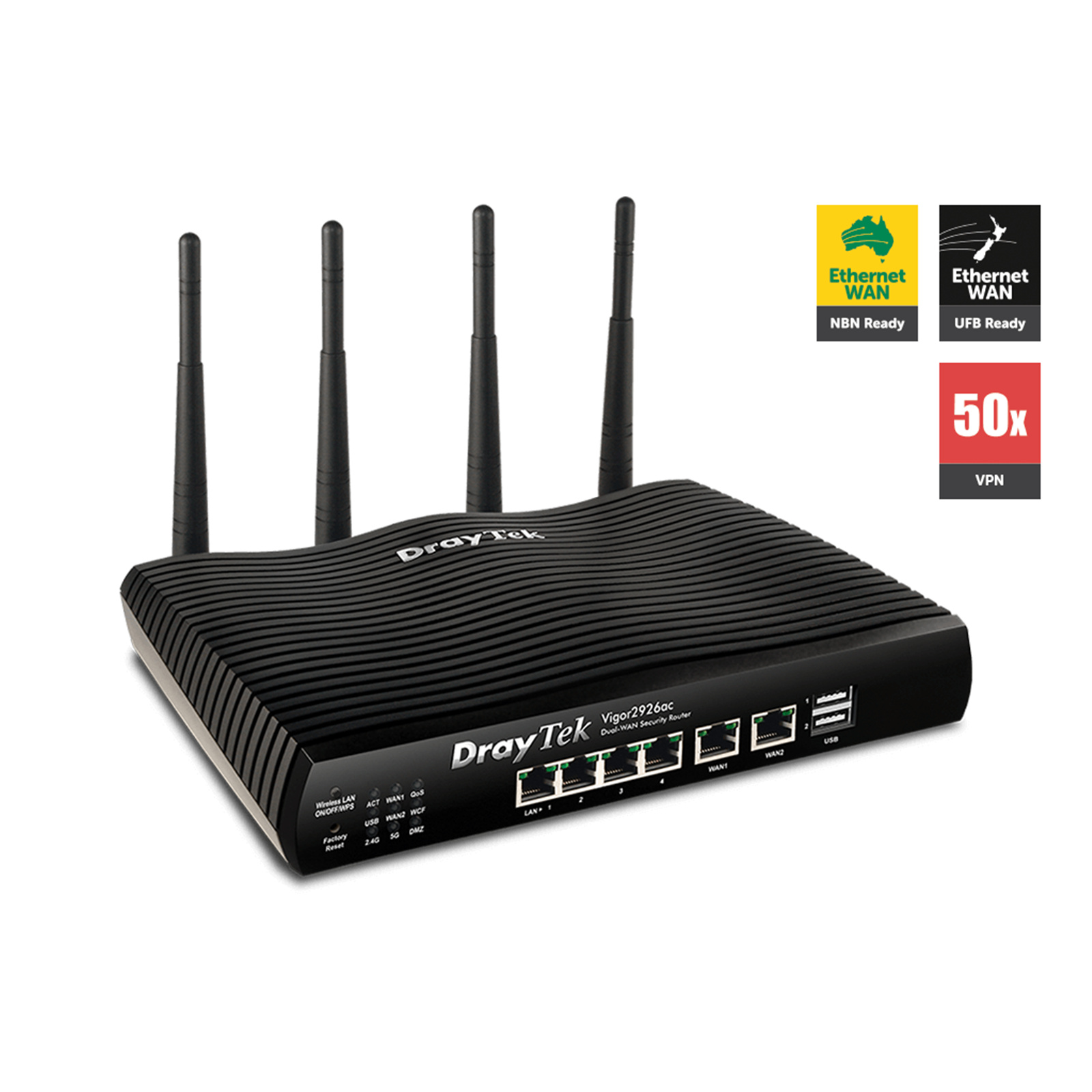 Buy the DrayTek Vigor2926ac (AC2000) Dual-WAN Load Balancing WiFi 5 ...