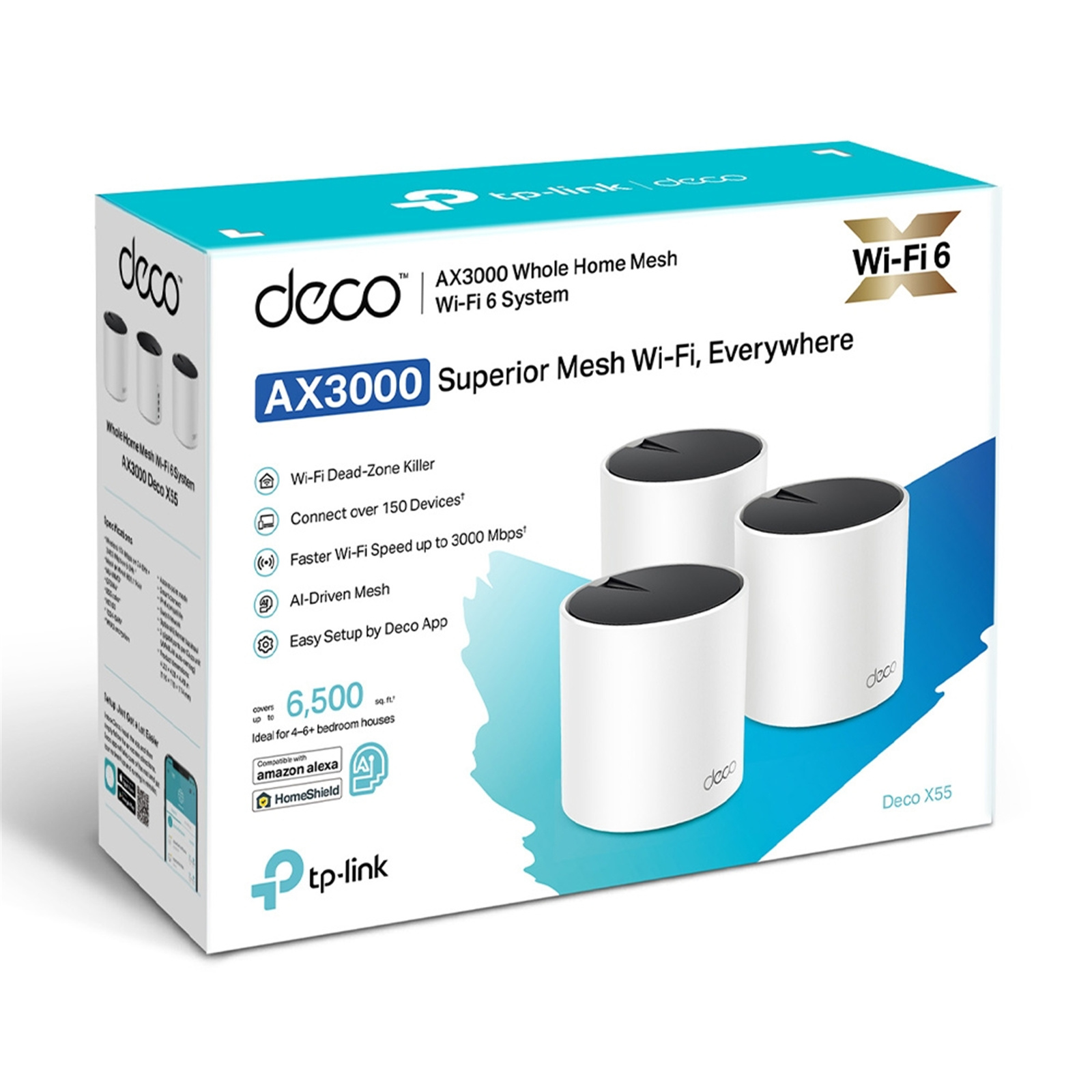 Buy the TP-Link Deco X55 (AX3000) Dual-Band WiFi 6 Whole-Home Mesh ...