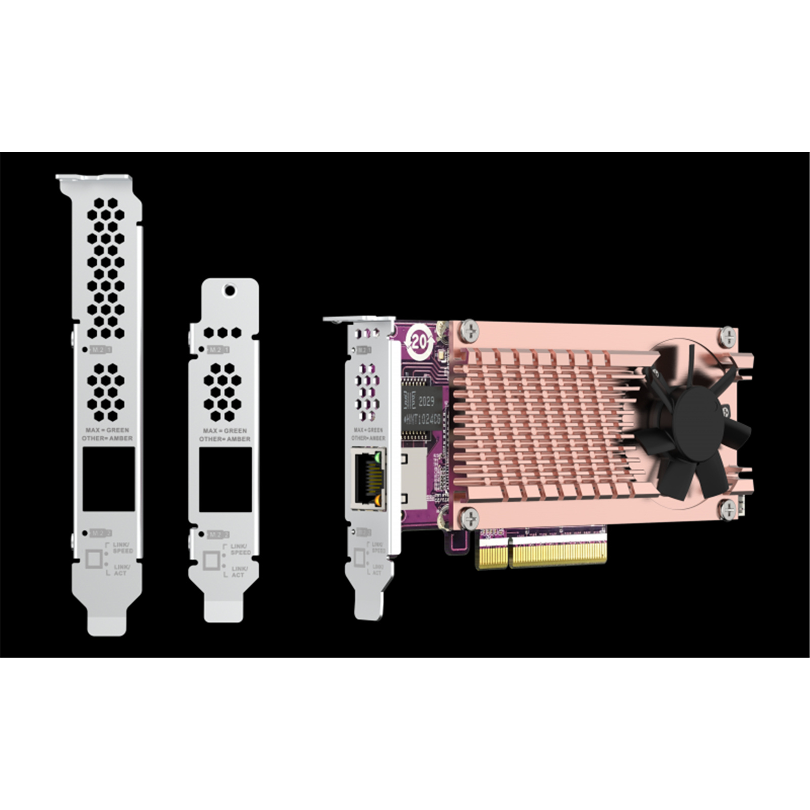 Buy the QNAP QM2 series, 2 x PCIe 2280 M.2 SSD slots, PCIe Gen3 x 8 , 1 ...