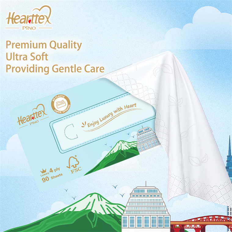 Buy the Hearttex Premium Facial Tissue 4Ply 90 Sheet Per Box FSC ...
