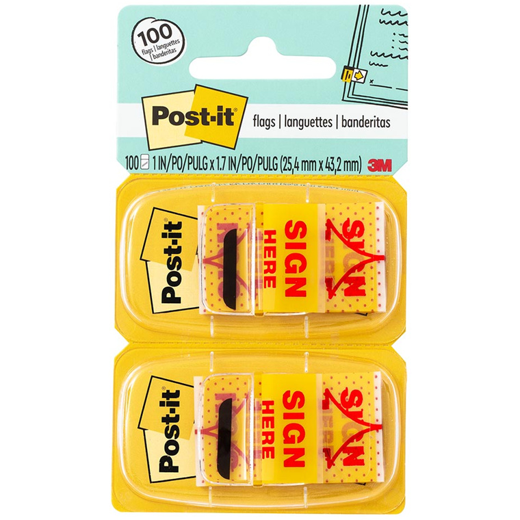 Buy the 3M 10468 Post-it Flags 680-SH2 25x43mm Sign Here, Pack of 2 ( 7000052582 ) online ...