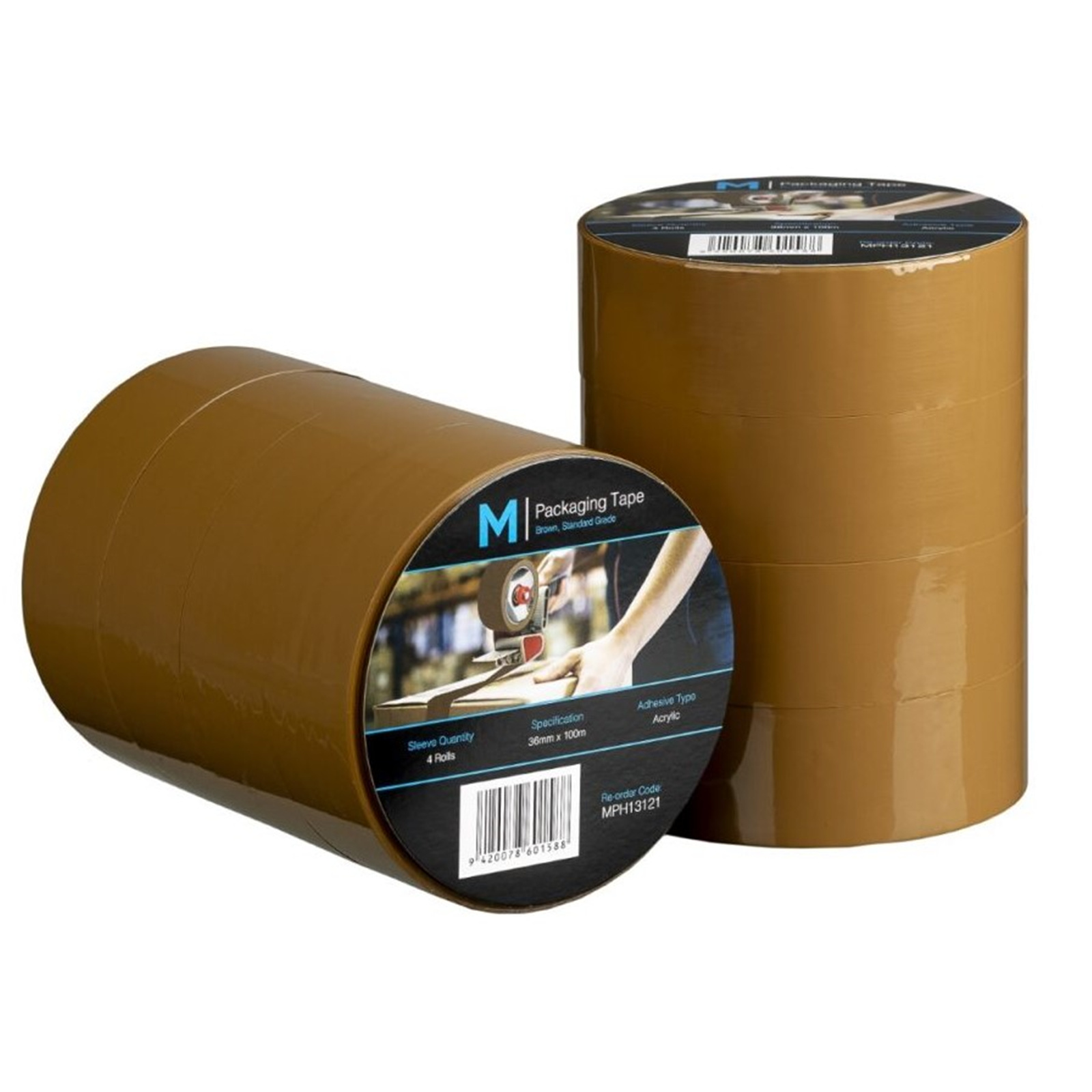 Buy the Matthews Regular Acrylic Packaging Tape - Brown 36mm x 100m x ...