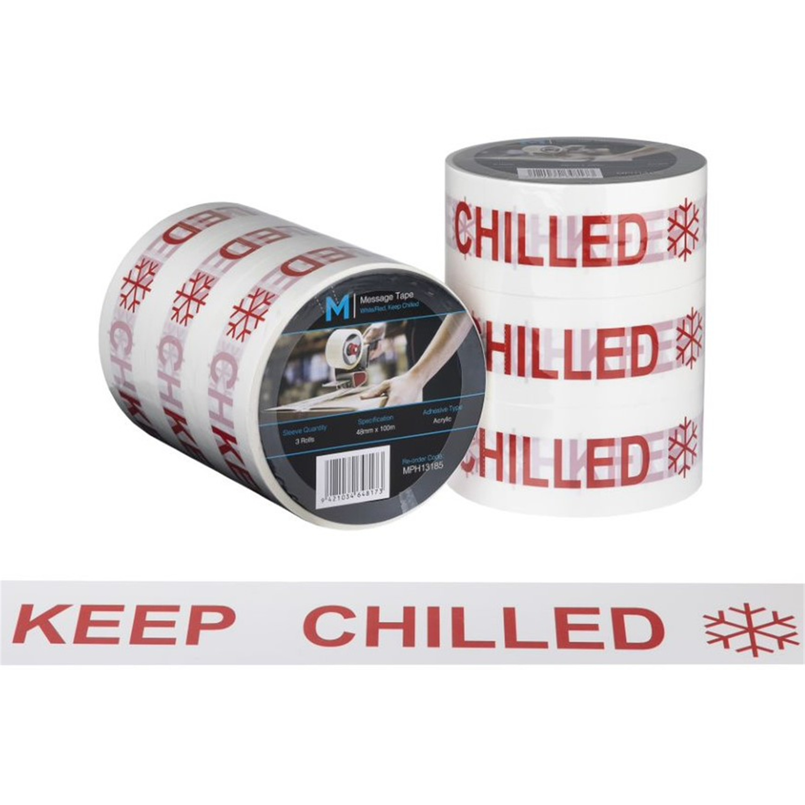 Buy the Matthews Message Tape Keep Chilled - White / Red 48mm x 100m x ...