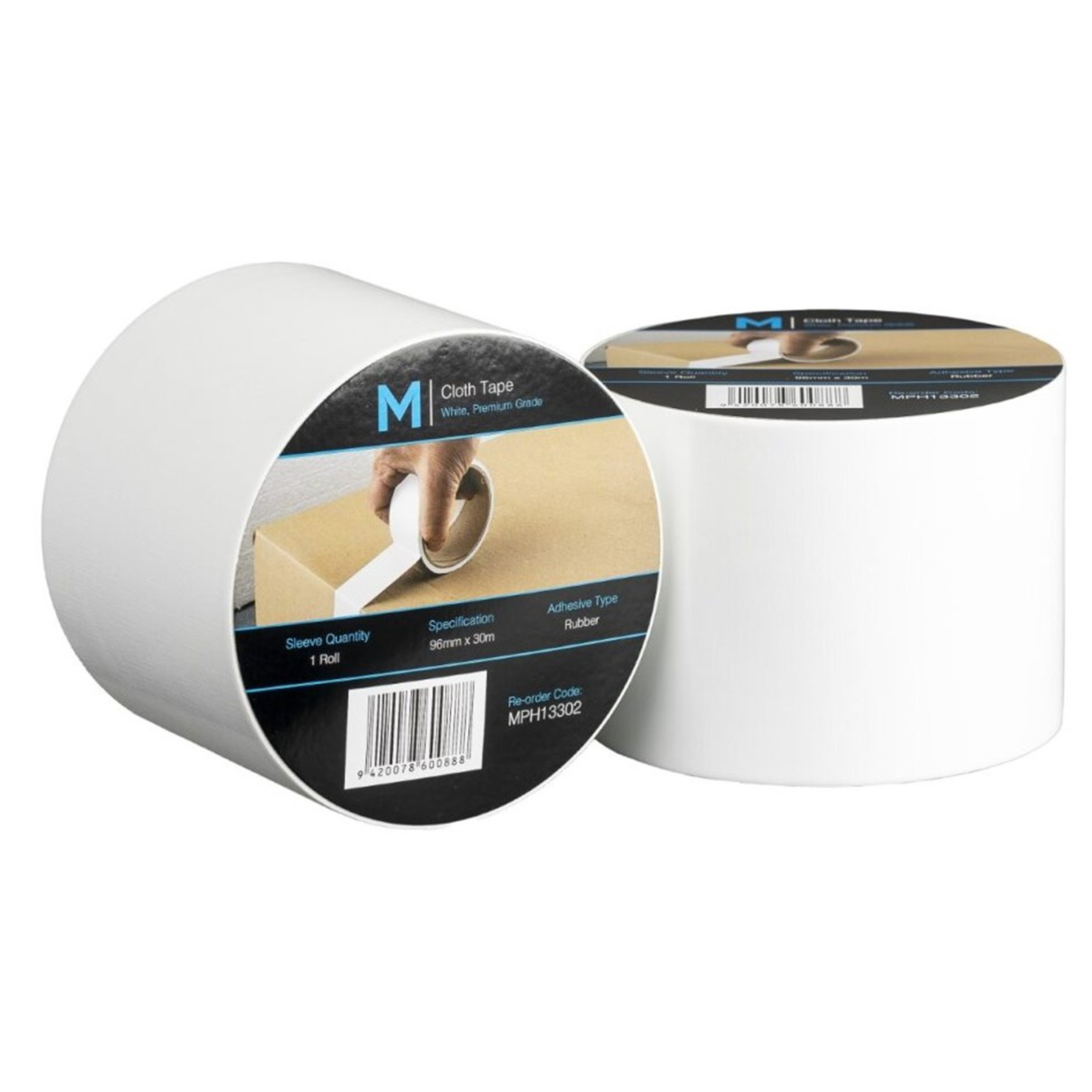 Buy the Matthews Premium Cloth Tape - White 96mm x 30m x 250mu - 1 Roll ...