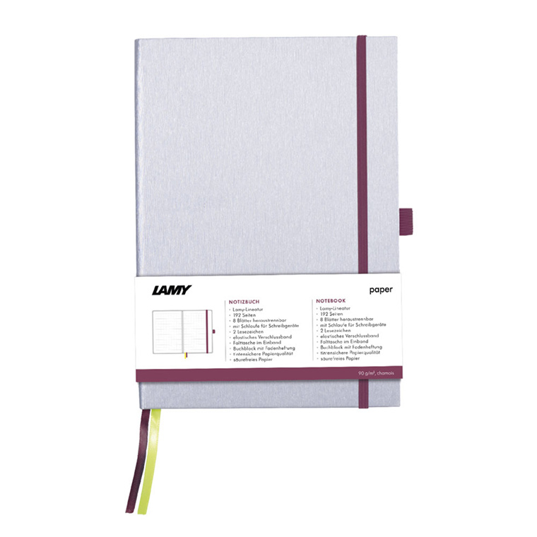 Buy the Lamy Notebook A6 Hard Cover Silver with Black Purple Edge ...
