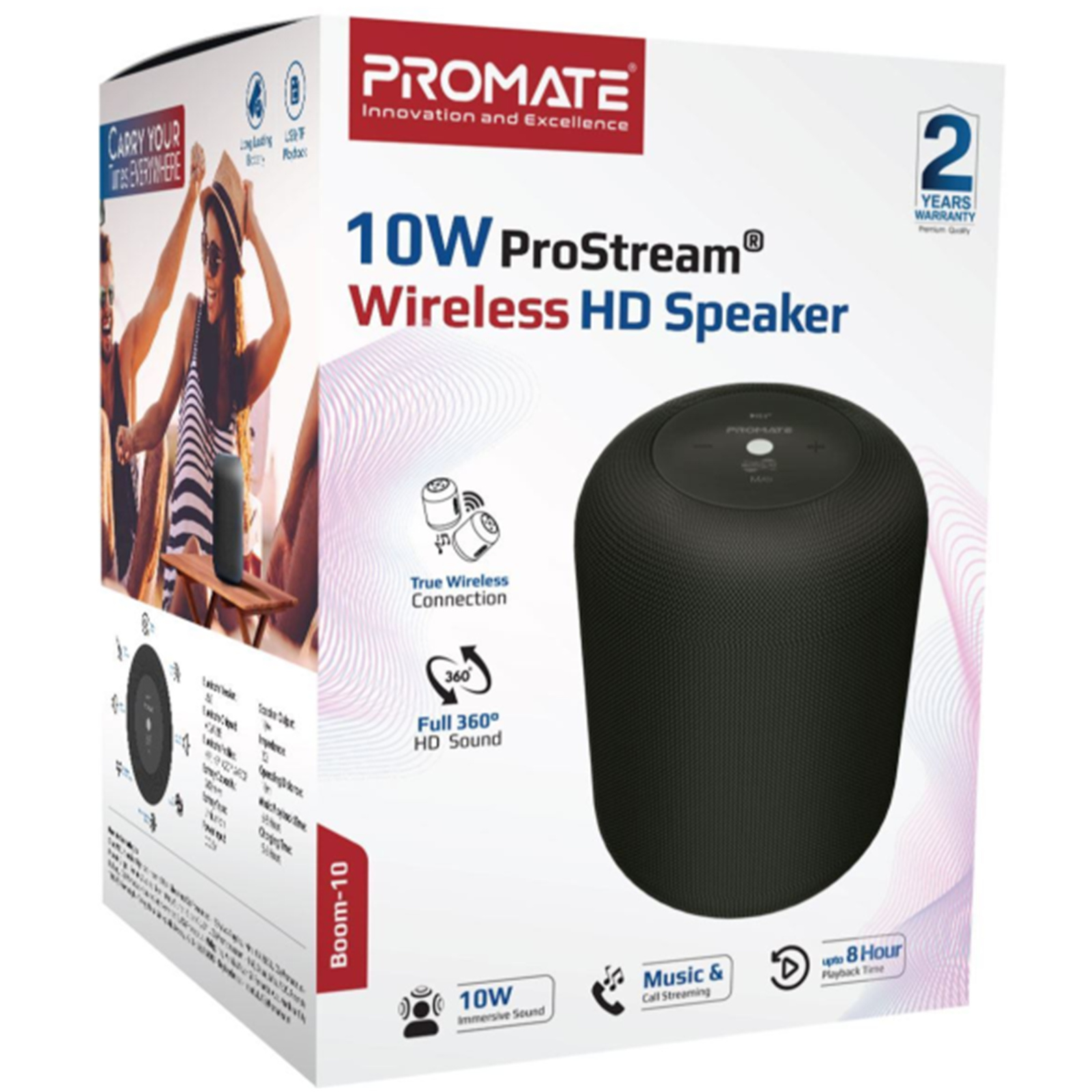 Buy the Promate BOOM-10-BLK 10W Wireless HD Bluetooth Compact ...