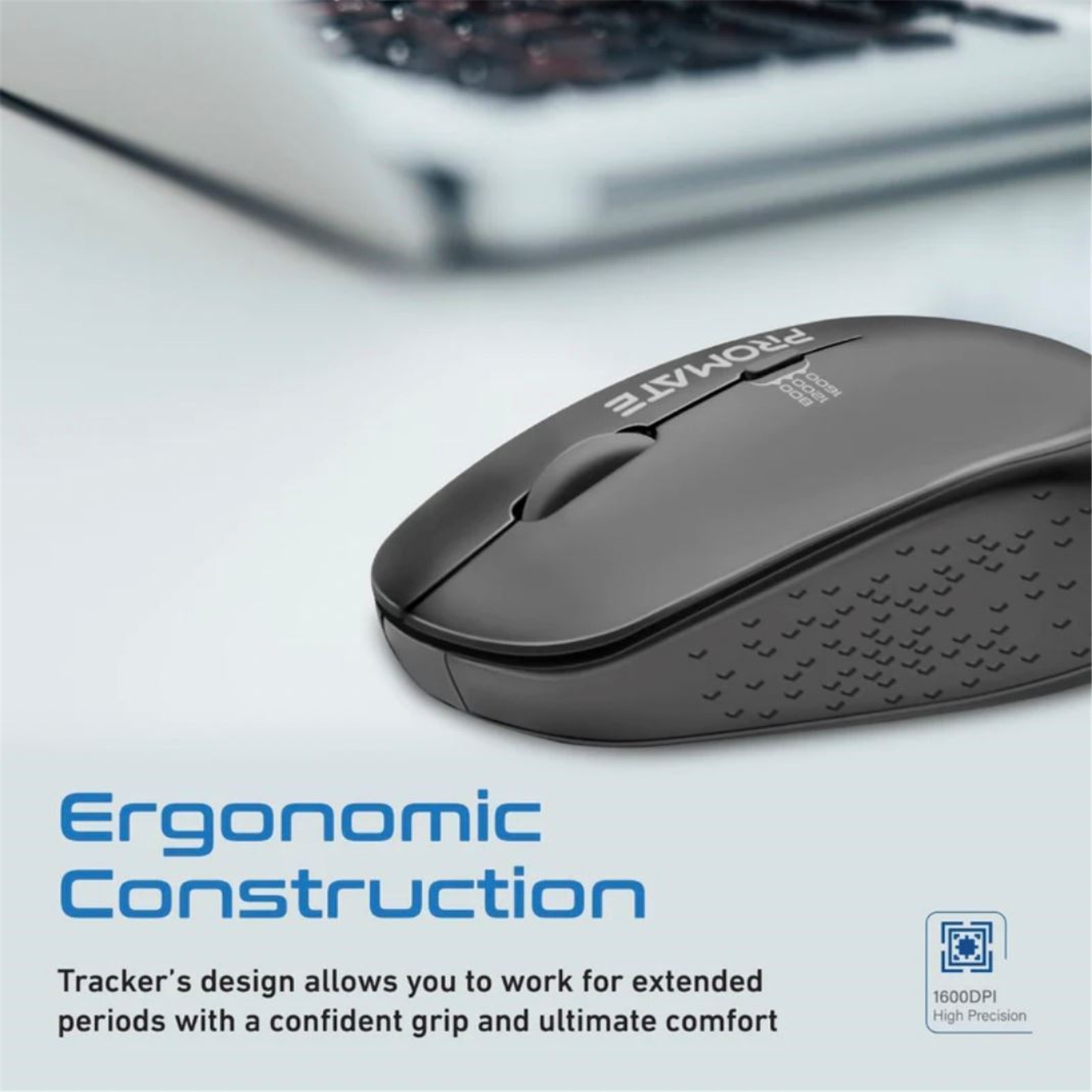 Buy the Promate TRACKER.BLK Ergonomic Wireless Mouse - Black 800/1200 ...
