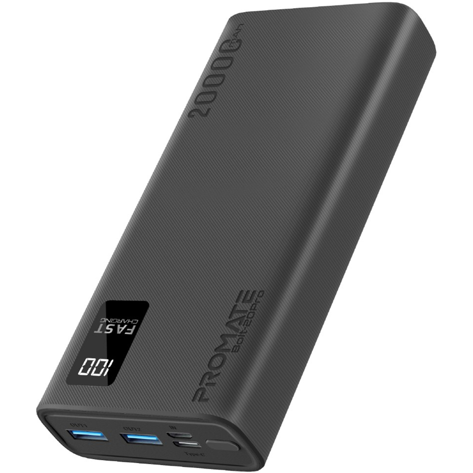 Buy the Promate BOLT-20PROBK 20000mAh Power Bank - Black Smart LED ...