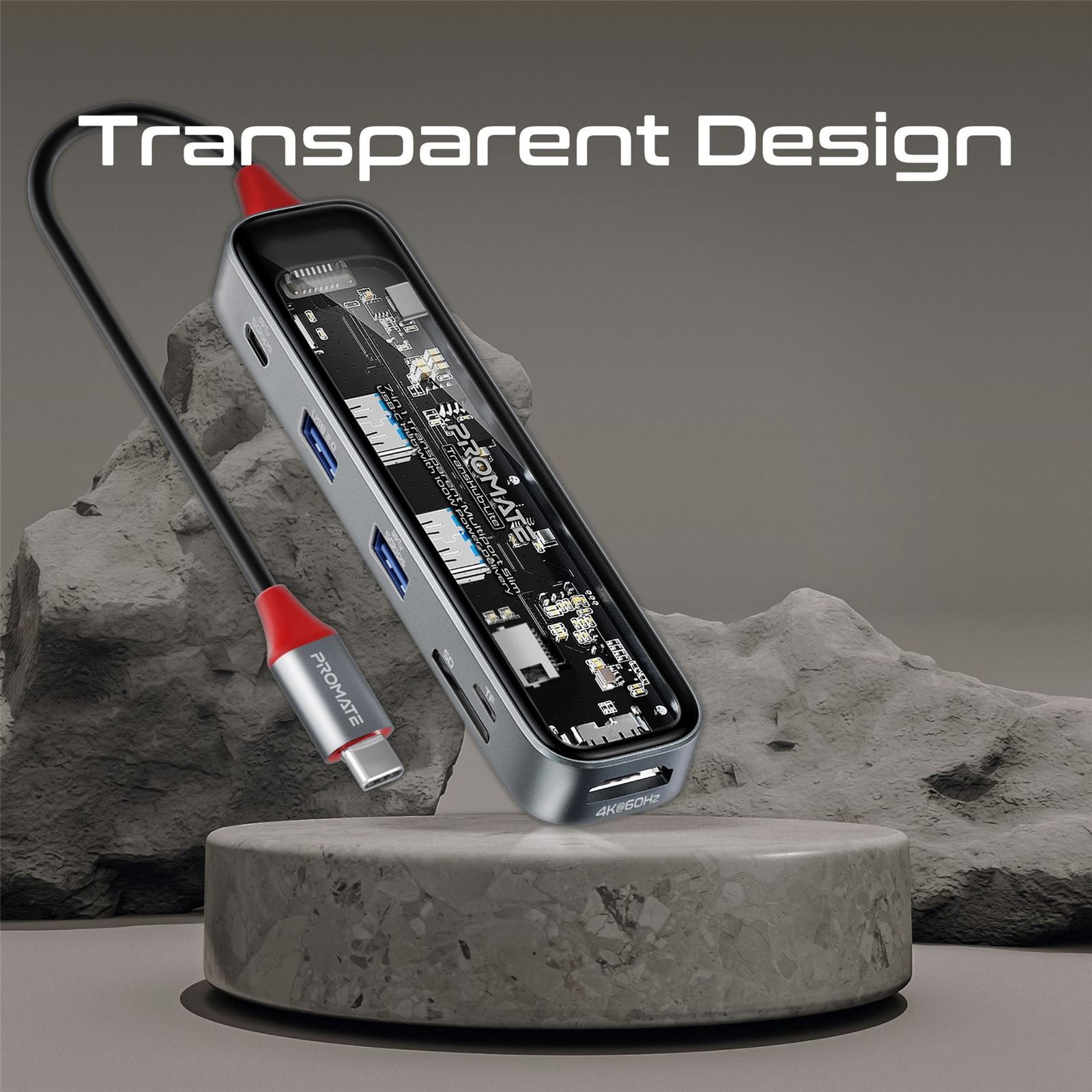 Buy the Promate 6-in-1 USB Multi-Port Hub with USB-C Connector ...