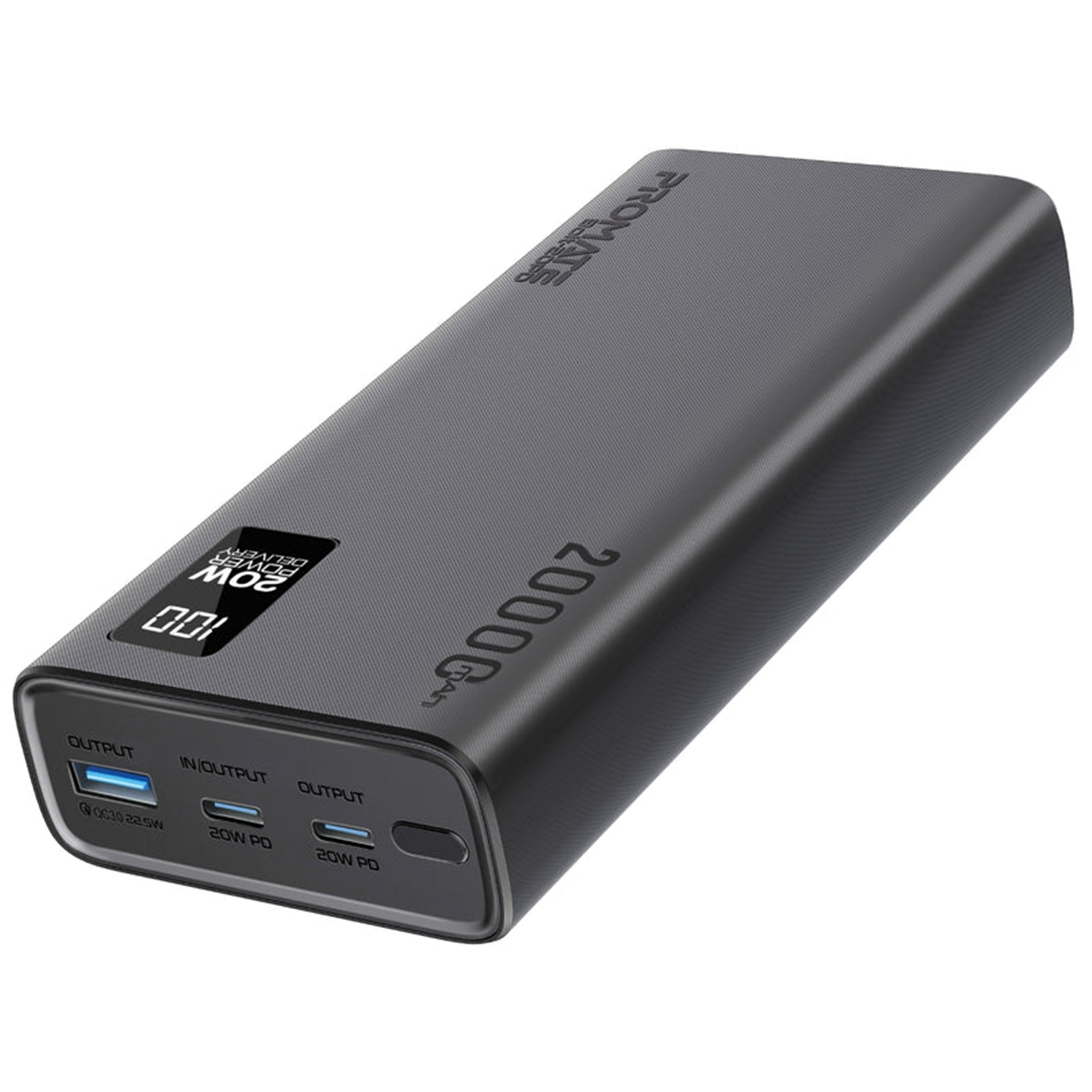 Buy the Promate BOLT-20PD.BLK 20000mAh Super Slim Smart Charging Power ...
