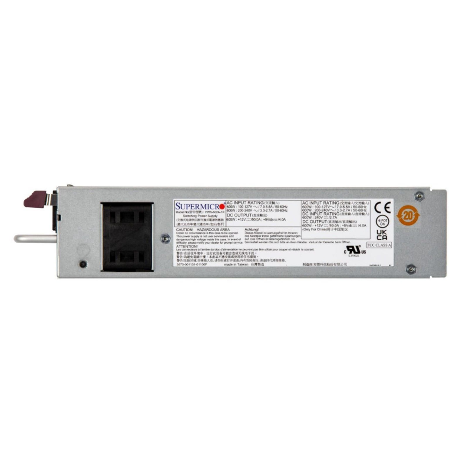Buy the Supermicro PWS-602A-1R 600W 1U Redundant Power Supply Module 80 ...