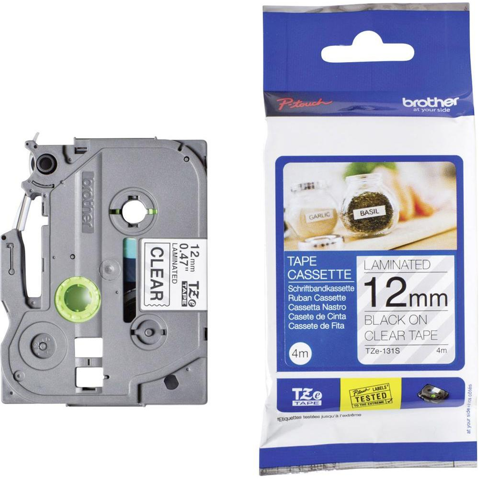 Buy the Brother Genuine TZe131 Labelling Tape Black on Clear, 12mm wide ...
