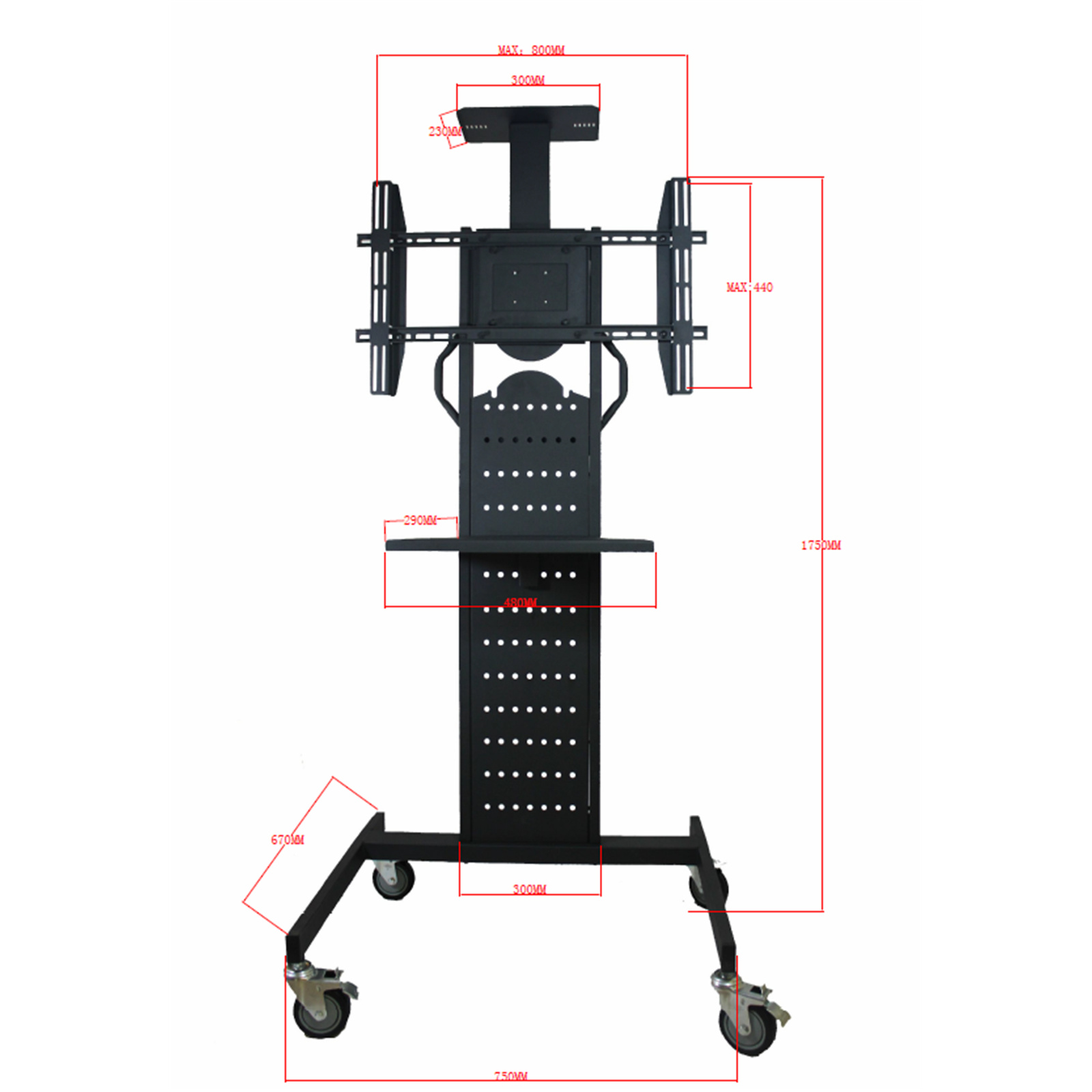 Buy the 32-80" TV Cart - Hold up To 80 KG Video Conference Mobile ...