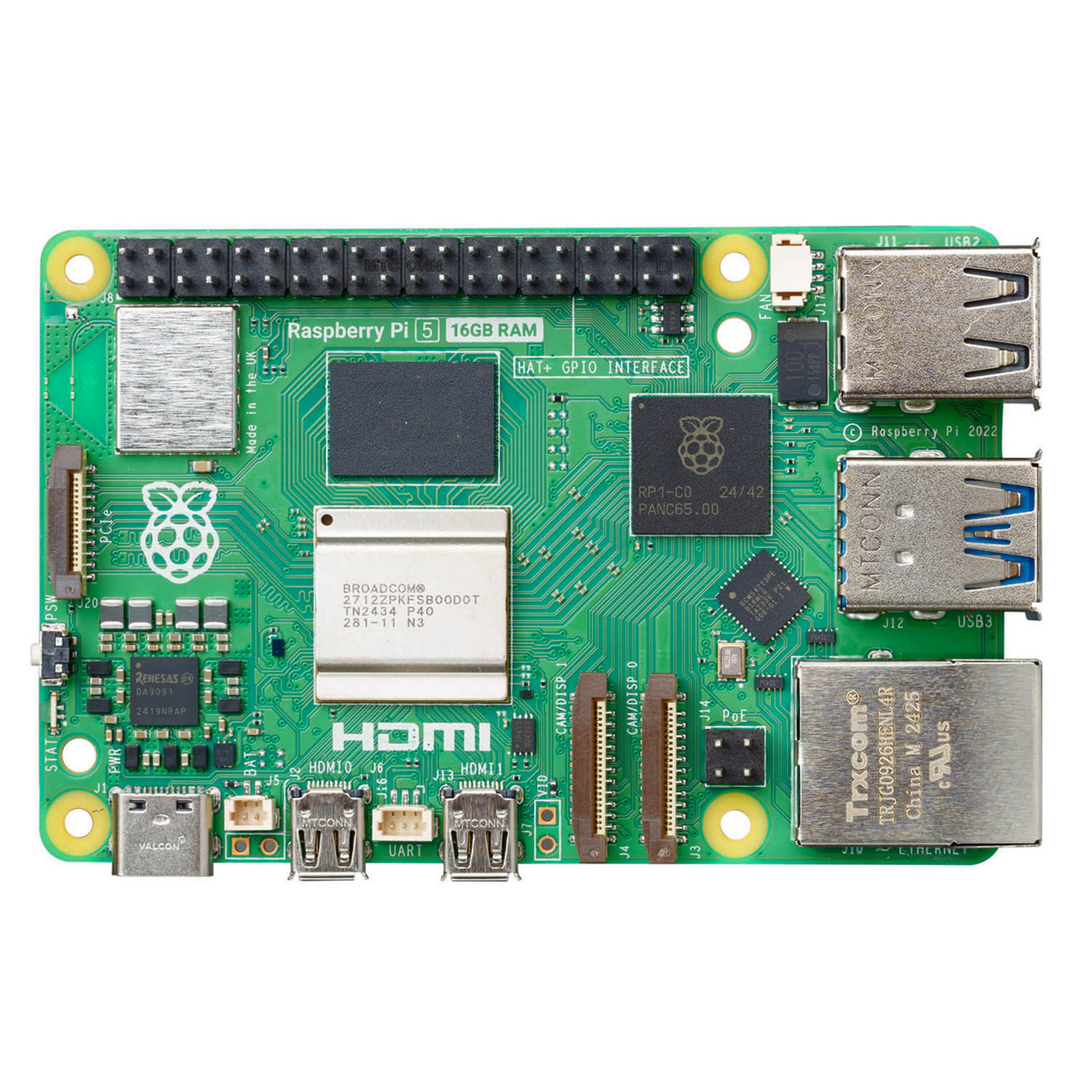 Buy the Raspberry Pi 5 16GB LPDDR4 2.4GHz Quad-Core ARM Cortex-A76 ...