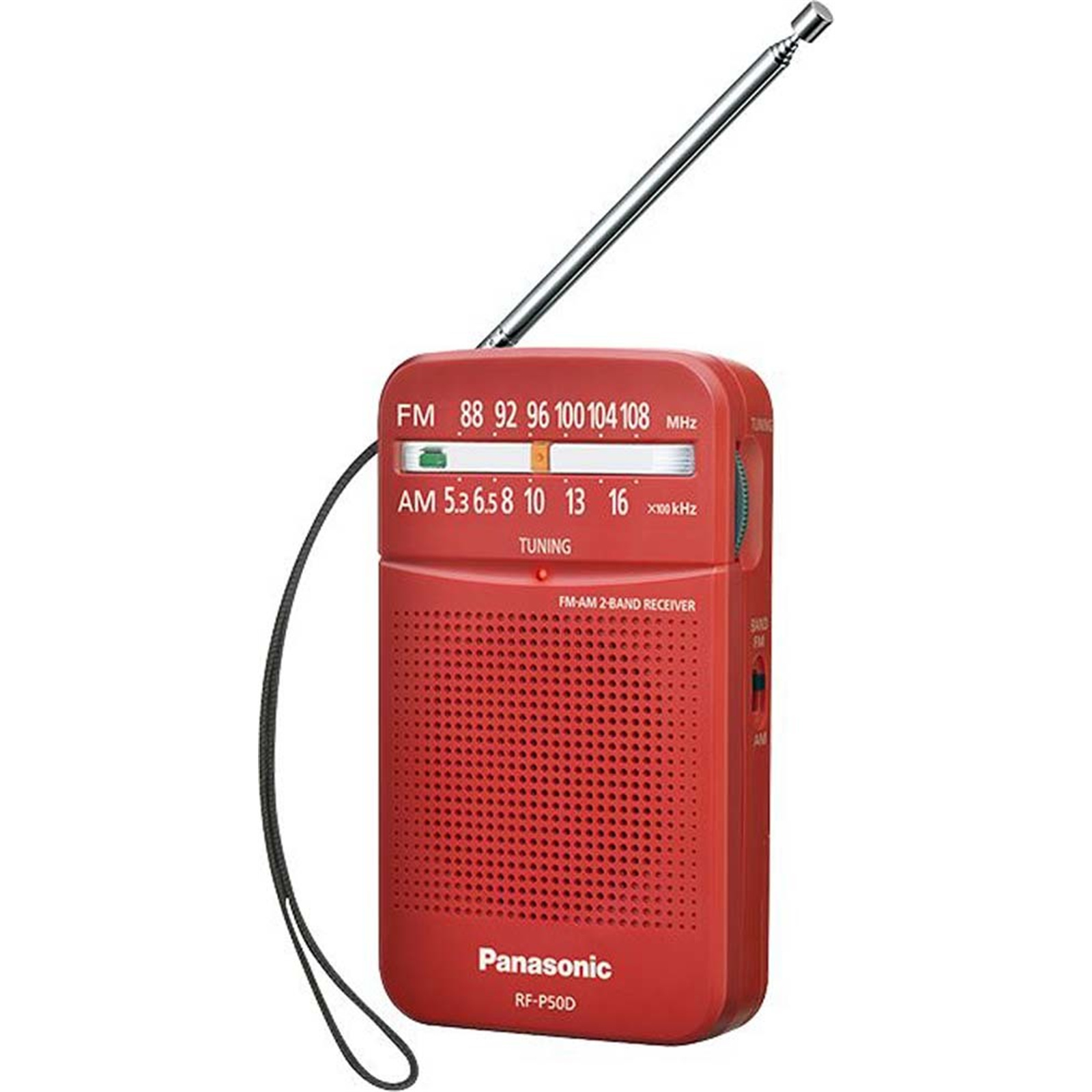 Buy the Panasonic RF-P50 Portable FM Radio - Red 3.5mm Headphone Jack ...