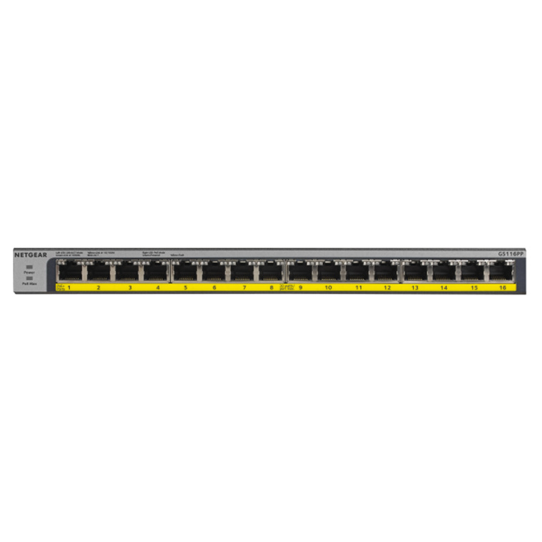 Buy the NETGEAR ProSAFE GS116PP 16-Port Gigabit Ethernet High-Power ...