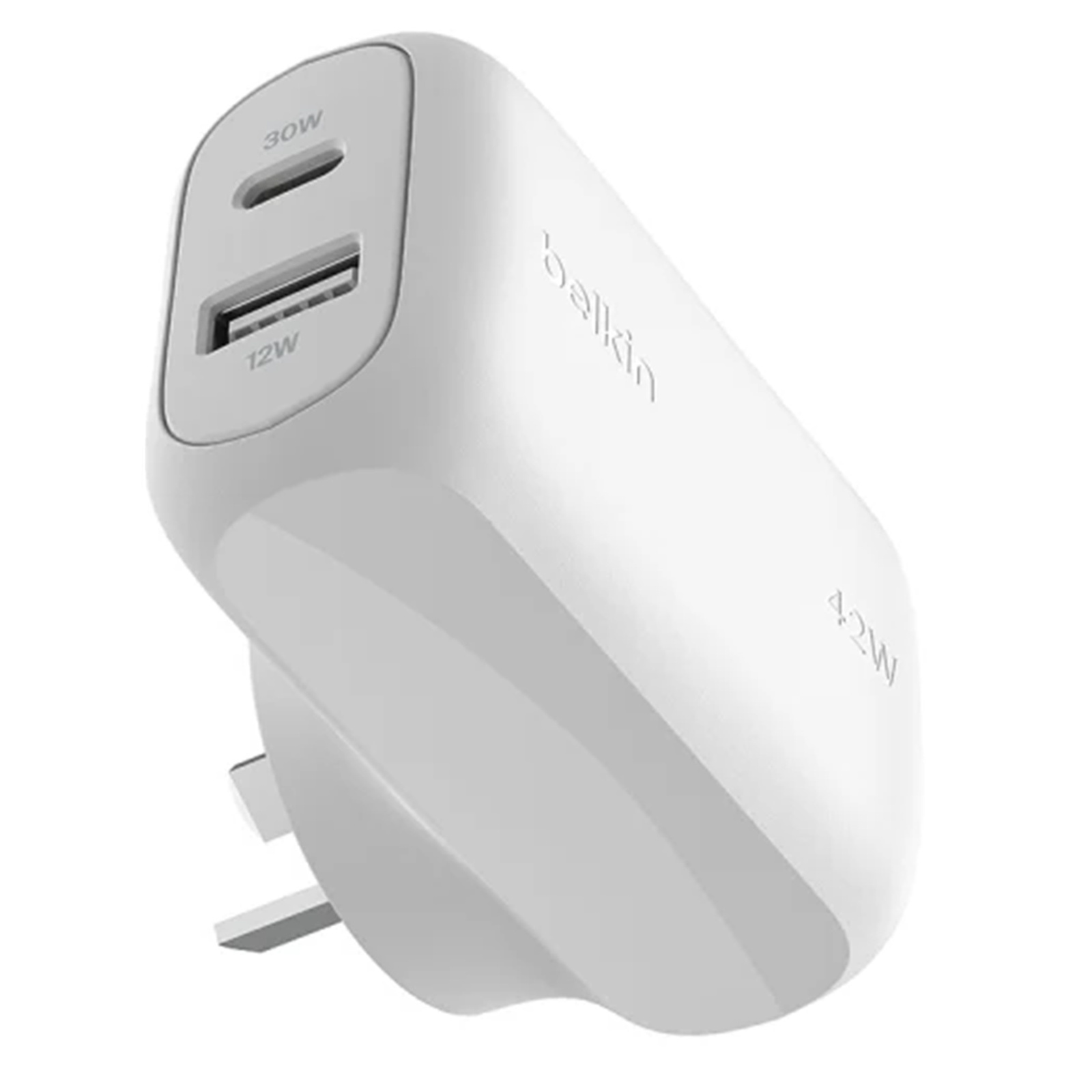 Buy the Belkin 42W Dual USB-A & USB-C Wall Charger ( WCB009auWH ...