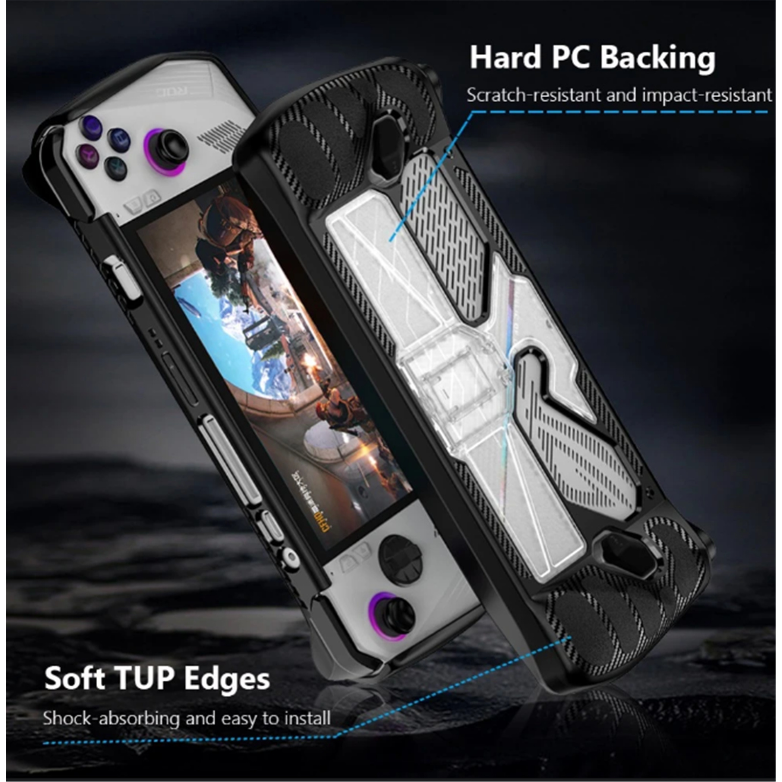 Buy the ASUS ROG Ally 7" Rugged Armor Case with Stand Base - Black ...