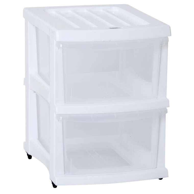 Buy the Taurus J07272WHT2CLR Taurus Storage Organiser 2 Drawer White ...