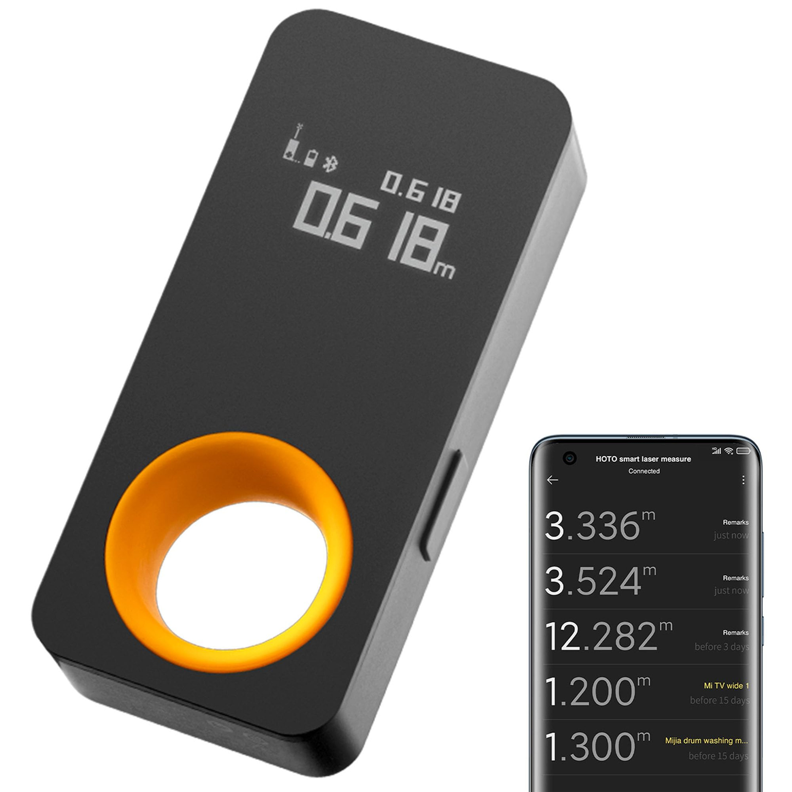 Buy the HOTO Smart Mini Laser Measure measurements at a distance of up ...