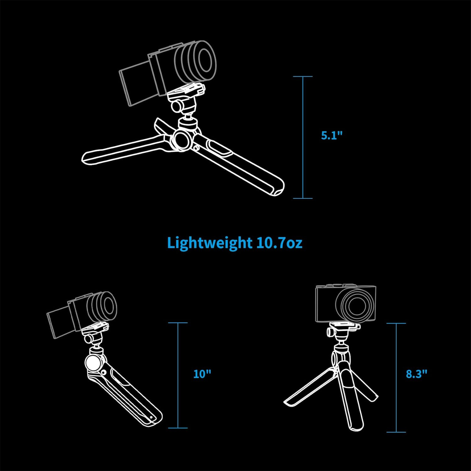 Buy the PGYTECH MantisPod 2.0 Tabletop Vlogging Tripod (Classic Black ...