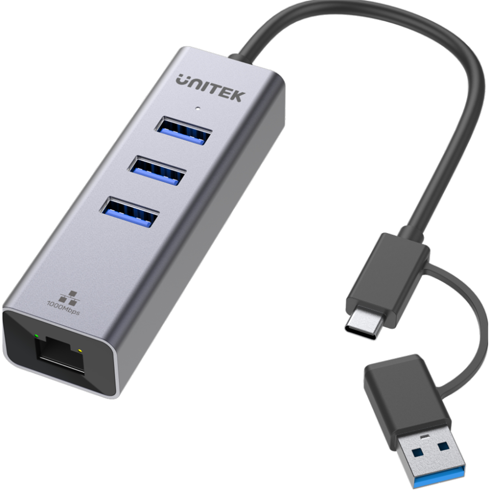 Buy the Unitek 4-in-1 USB Multi-Port Hub with 2-in-1 Connectors (USB-C ...