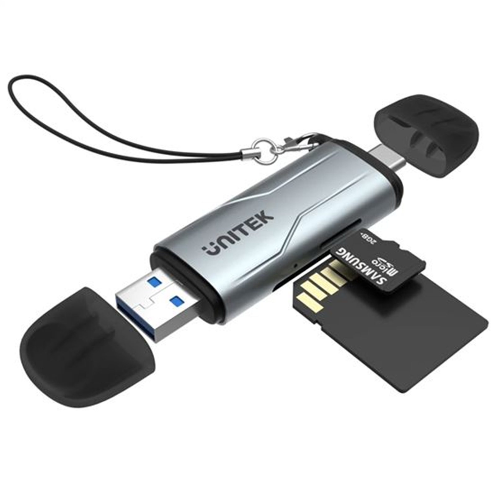 Buy the Unitek 2-in-1 SD 3.0 Card Reader - Space Grey Dual USB-A & USB ...