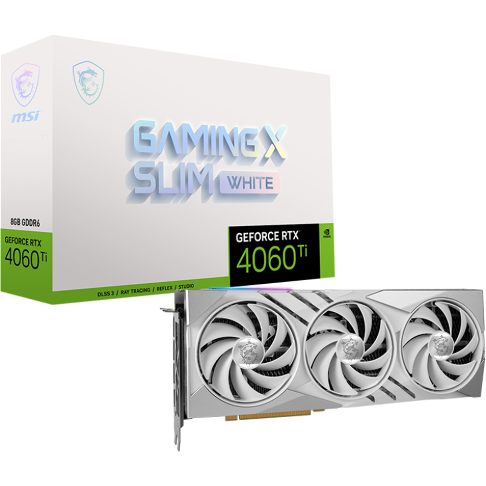 Buy the MSI NVIDIA GeForce RTX 4060 Ti GAMING X SLIM WHITE 8GB OC GDDR6 ...
